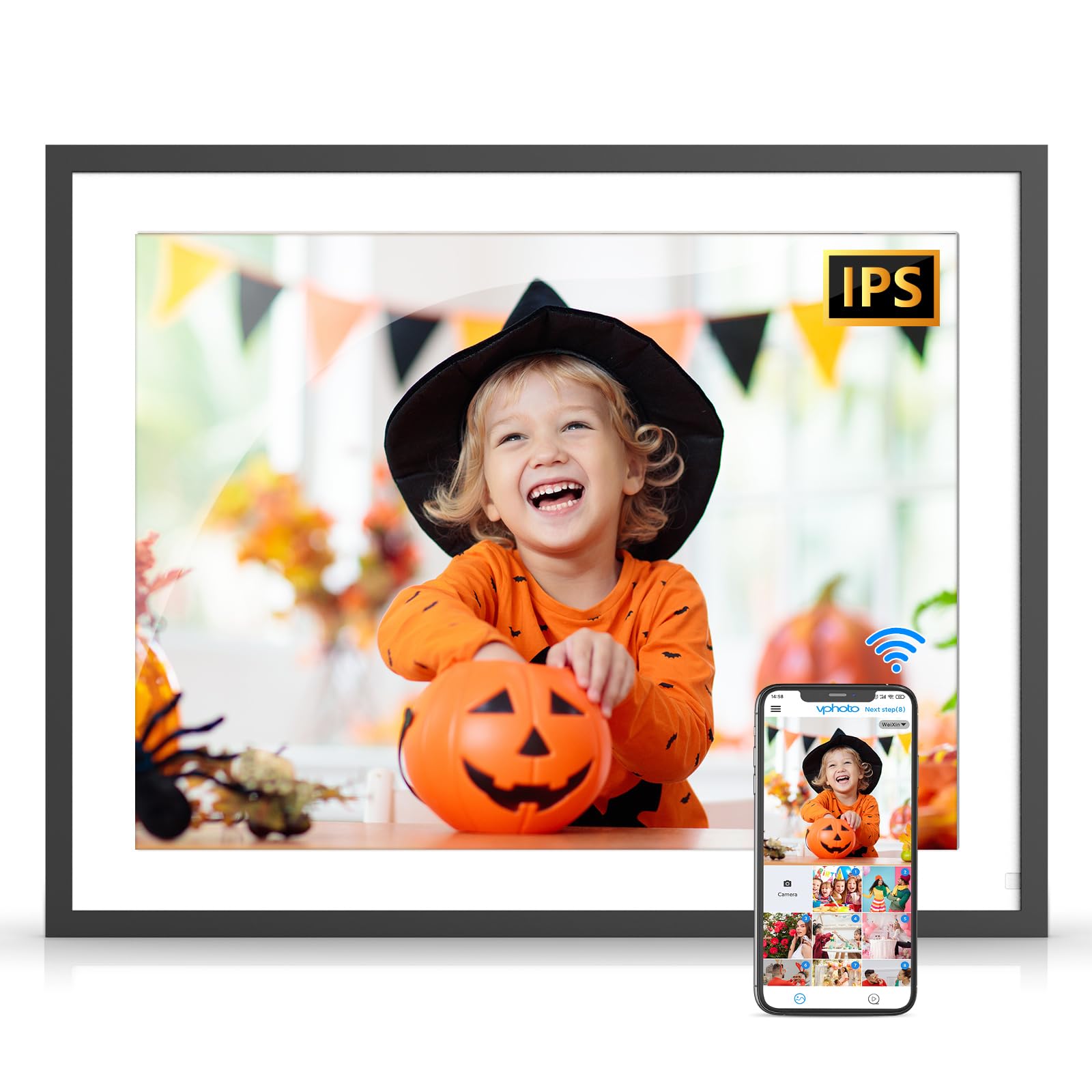 Amazon.com : Large Digital Photo Frame 17-inch - Dual-Wifi Electronic ...