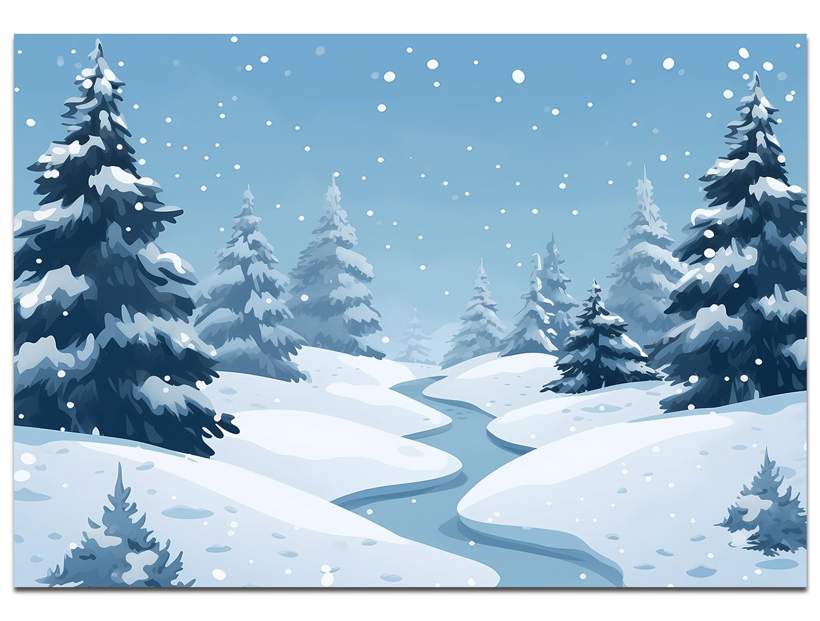 Cartoon Pine Tree Snow
