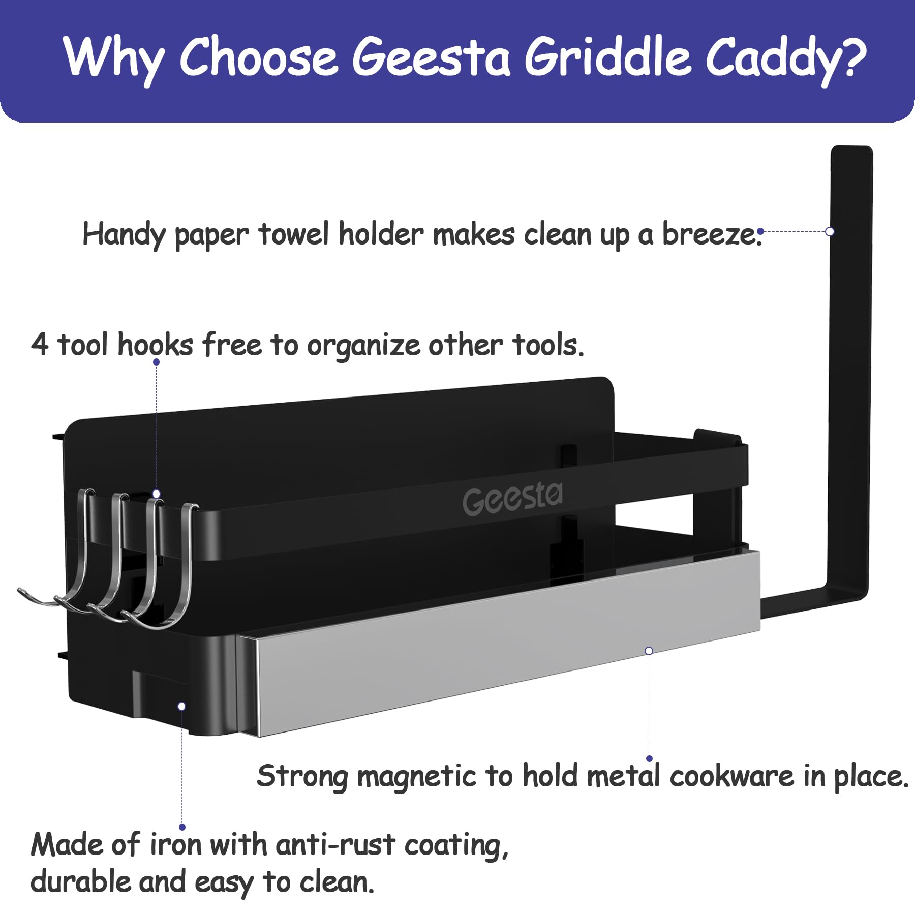 Snapklik.com : Geesta Upgraded Griddle Caddy For Blackstone 28"/36 ...