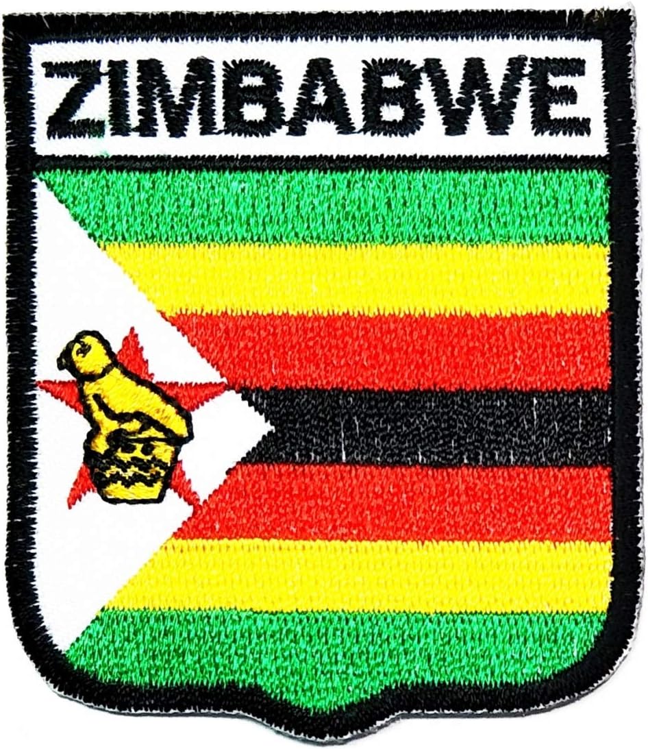 Amazon.com: Nipitshop Patches Zimbabwe Country Flag Patch Sew Iron on Logo Embroidered National ...