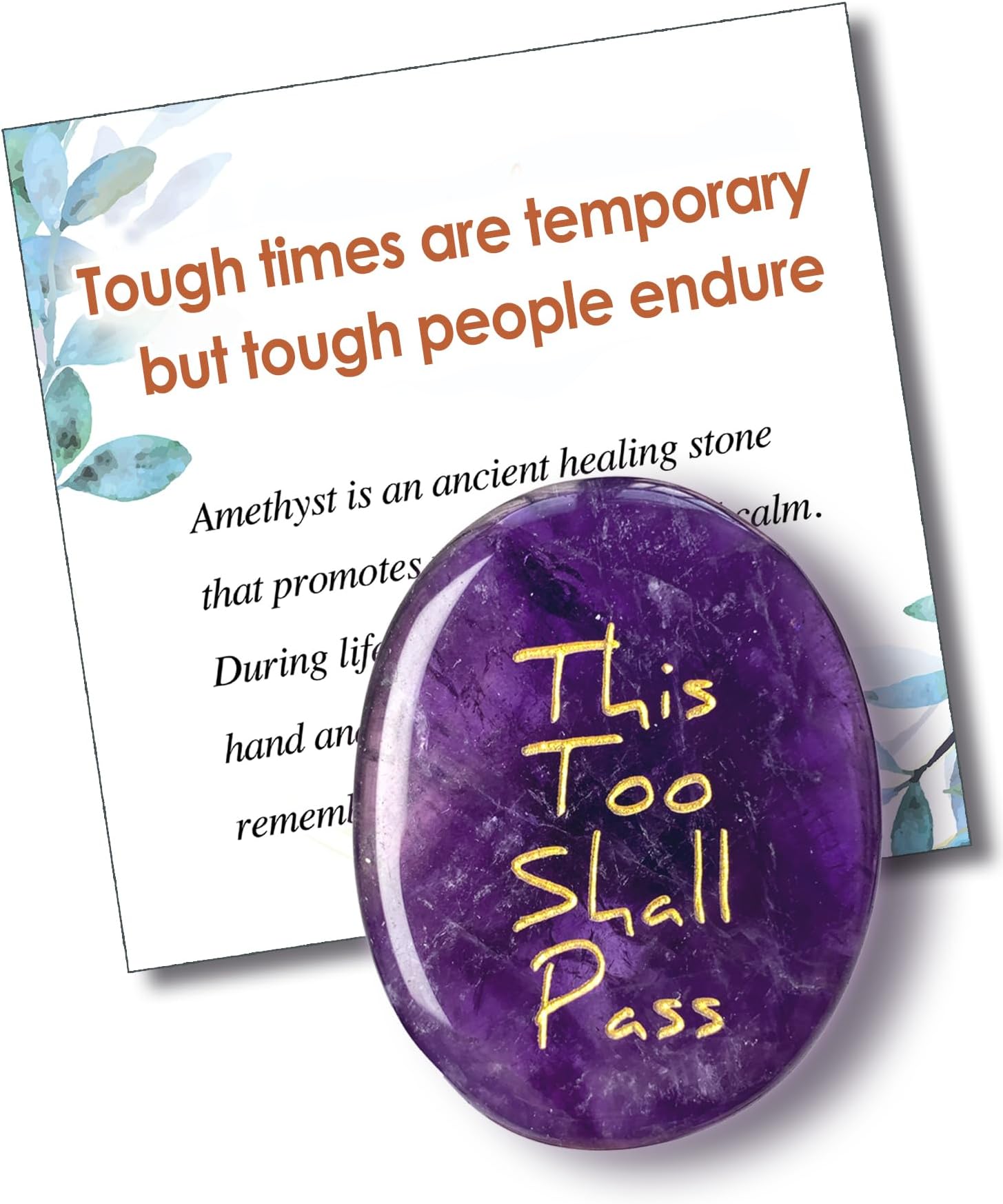 Amazon.com: SOLICIEL This Too Shall Pass Amethyst Healing Crystal, You ...