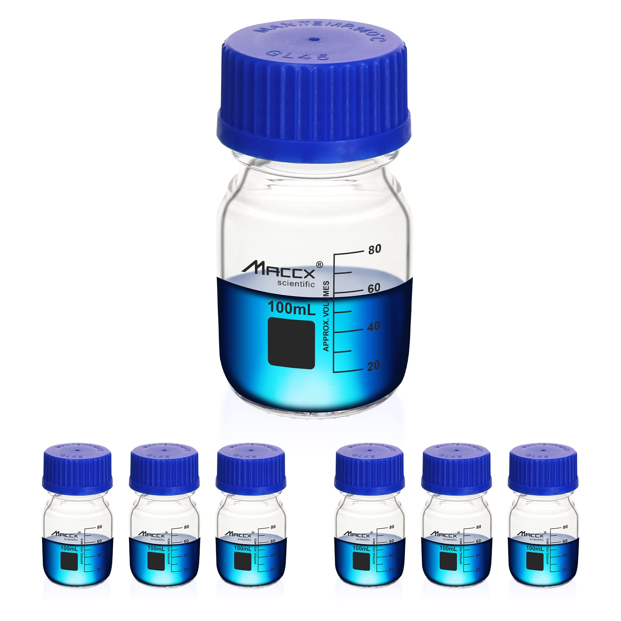 Amazon.com: Maccx 3.4oz (100ml) Glass Round Media Storage Bottles ...