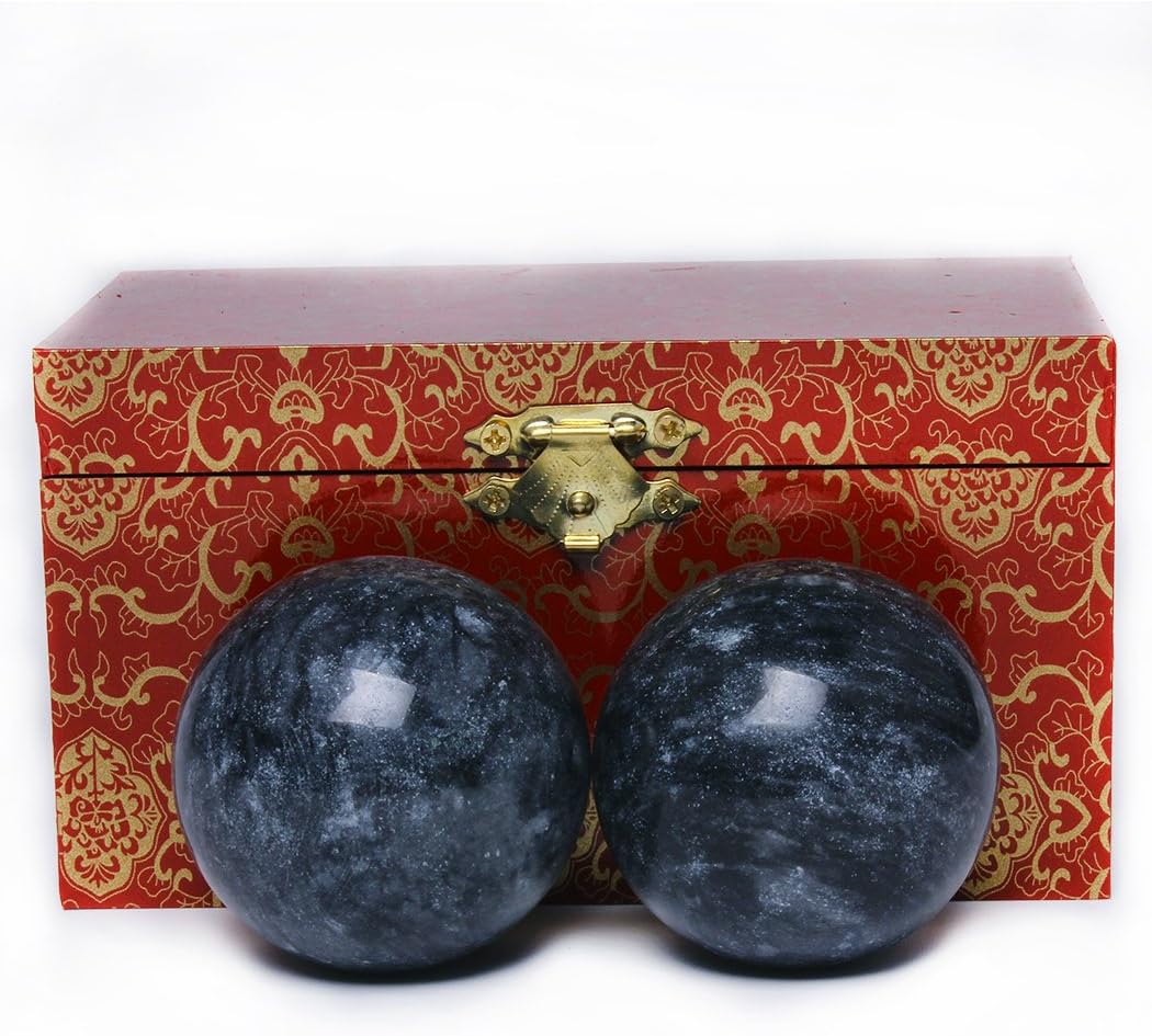 Amazon.com: BRABUD 2" Dark Grey Marble Ball Exercise Massage Balls ...