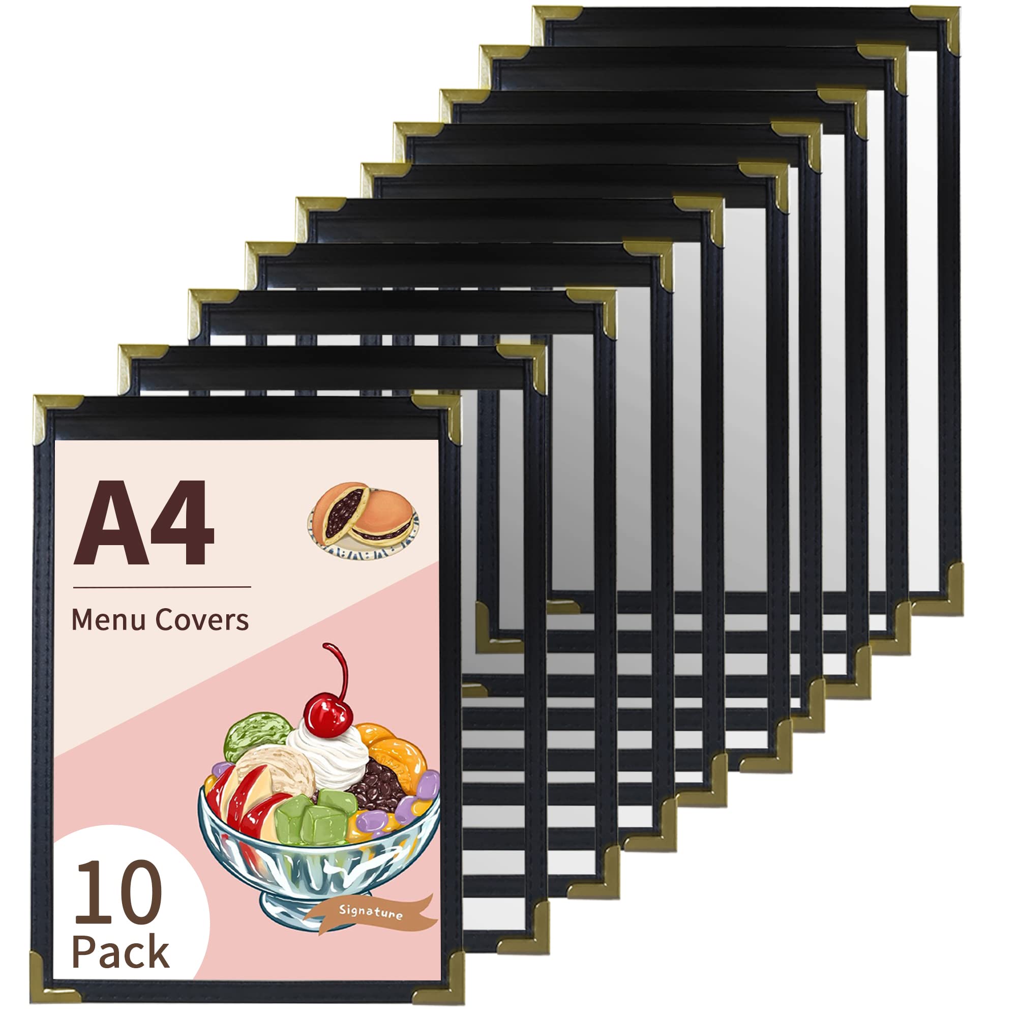 Buy OSIMIG 10Pcs A4 Menu Covers Single Page Double View American Style ...