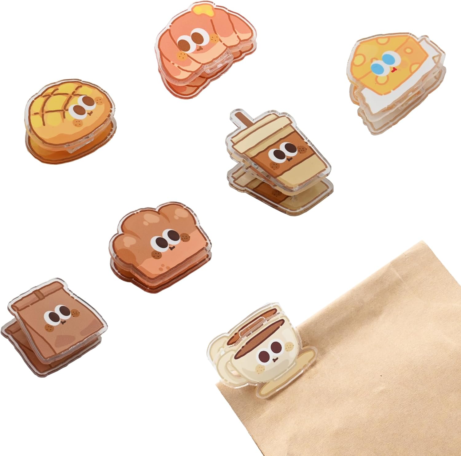 Amazon.com: Dotbengc 7 Packs Cute Chip Clips, Funny Bag Clips for Food ...