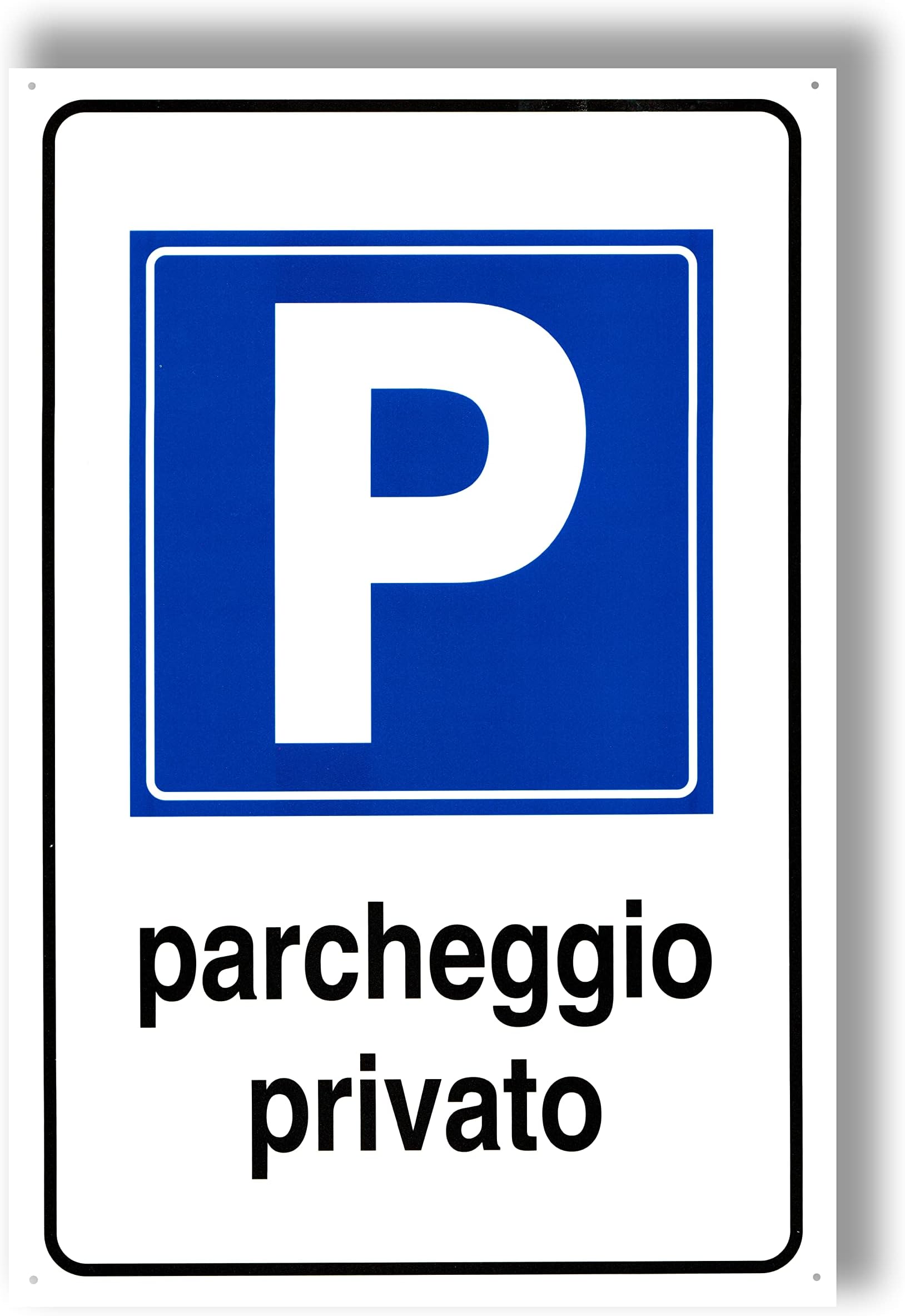 CARTELLO AUTOADESIVO PARCHEGGIO PRIVATO segnaletico in PVC 30cm x 20cm ...