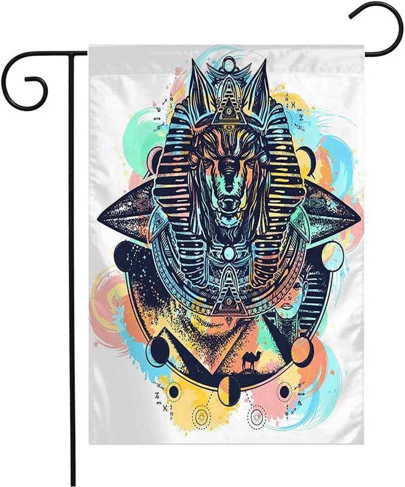 Amazon.com : Garden Flag Welcome Flag Anubis Watercolor Symbols Alien ...