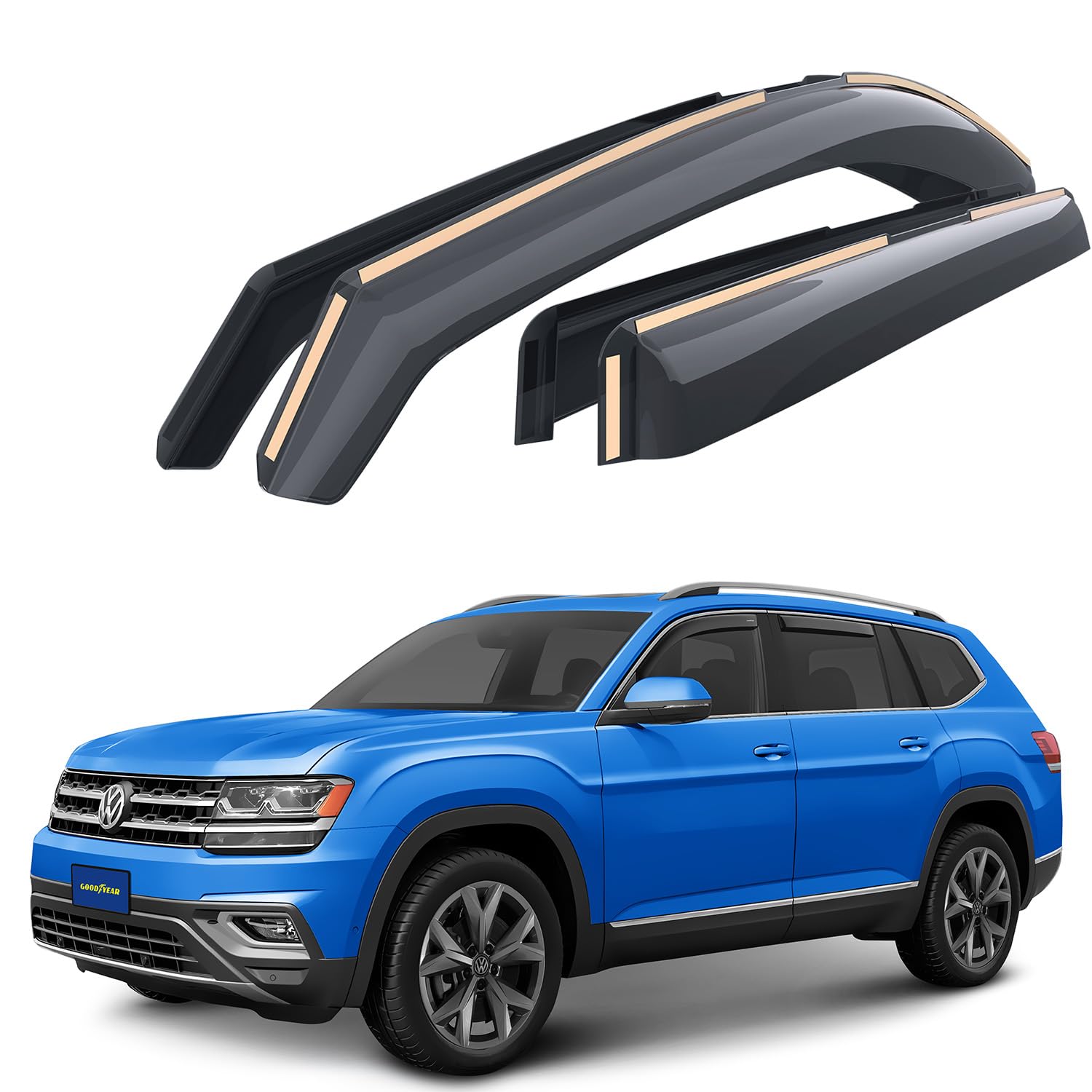 Goodyear Shatterproof in-Channel Window Deflectors for Volkswagen (VW ...