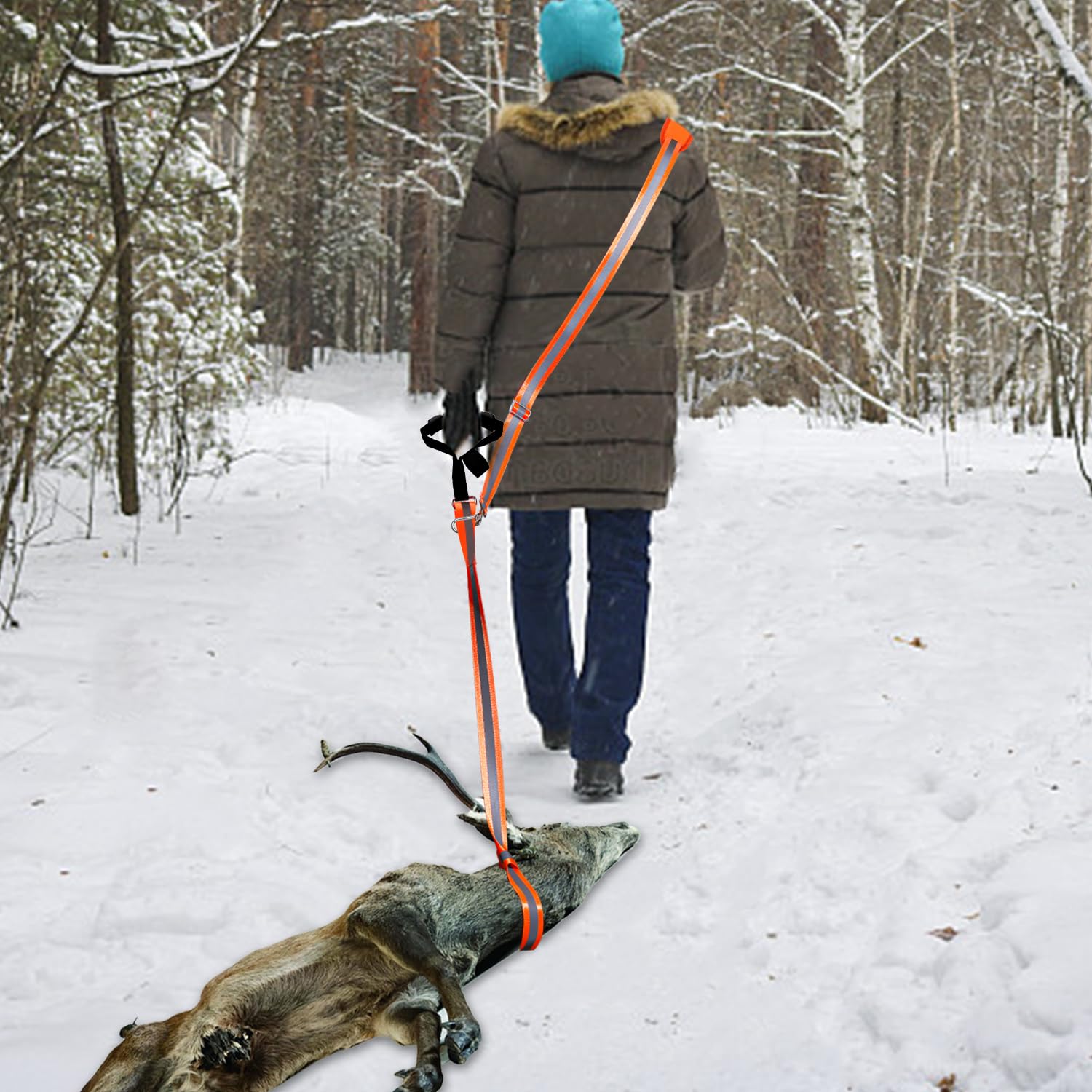 Reflective Deer Dragging Rope Deer Drag Harness & Rope Set | Reflective ...