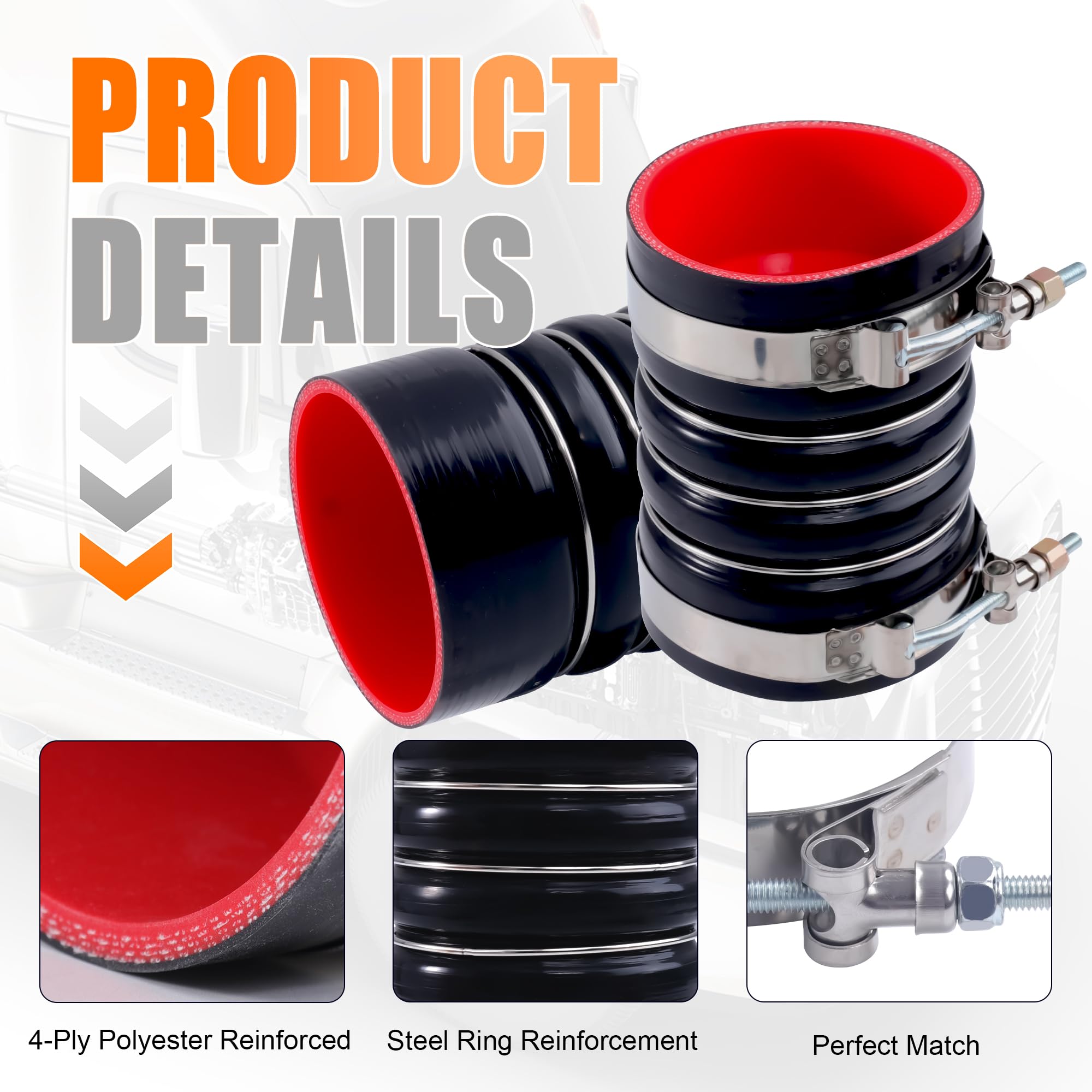 Snapklik.com : Ailbiuko 4 PCS Silicone Charge Air Cooler Hump Hose Boot ...