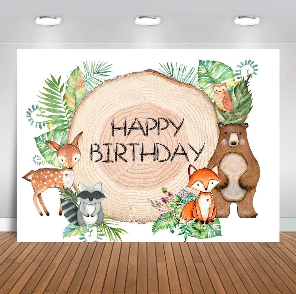 Sensfun 5x3ft Woodland Backdrop For Birthday Rustic Forest Woodland ...