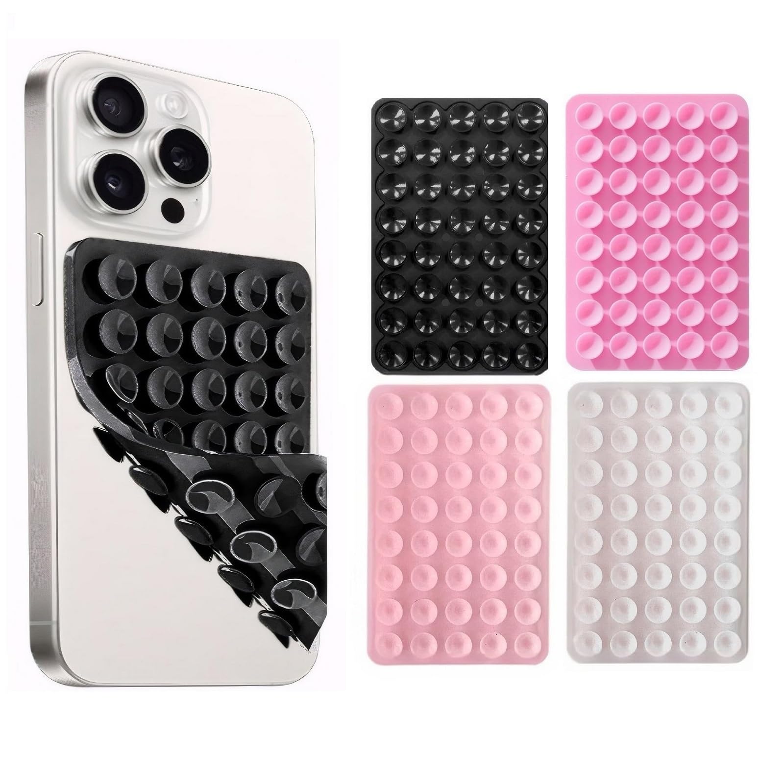 Amazon.com: 4 Pack Double Sided Suction Cup Phone Holder, Sticky Grippy ...
