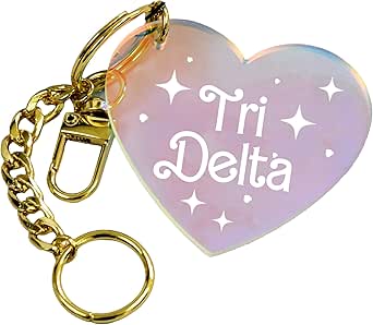 Amazon.com: Sorority Shop Delta Delta Delta Keychain - Iridescent Heart ...
