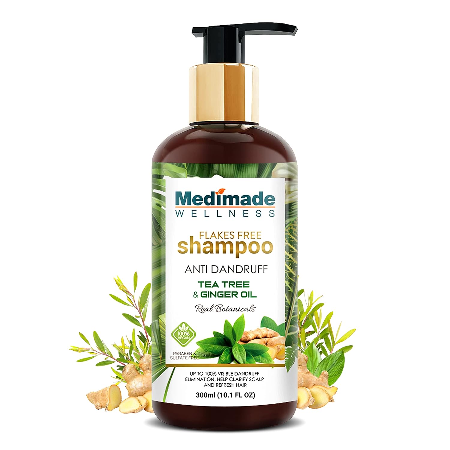 Buy Medimade Anti Dandruff Shampoo with Tea Tree and Ginger Oil for Men ...