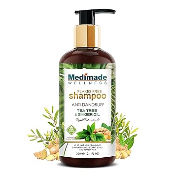 Buy Medimade Anti Dandruff Shampoo with Tea Tree and Ginger Oil for Men ...