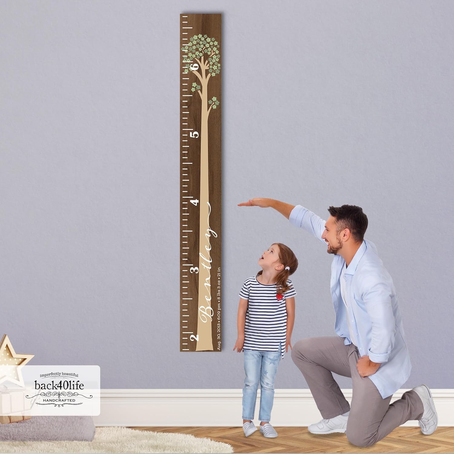Amazon.com: Wooden Kids Growth Height Chart Ruler for Boys and Girls ...