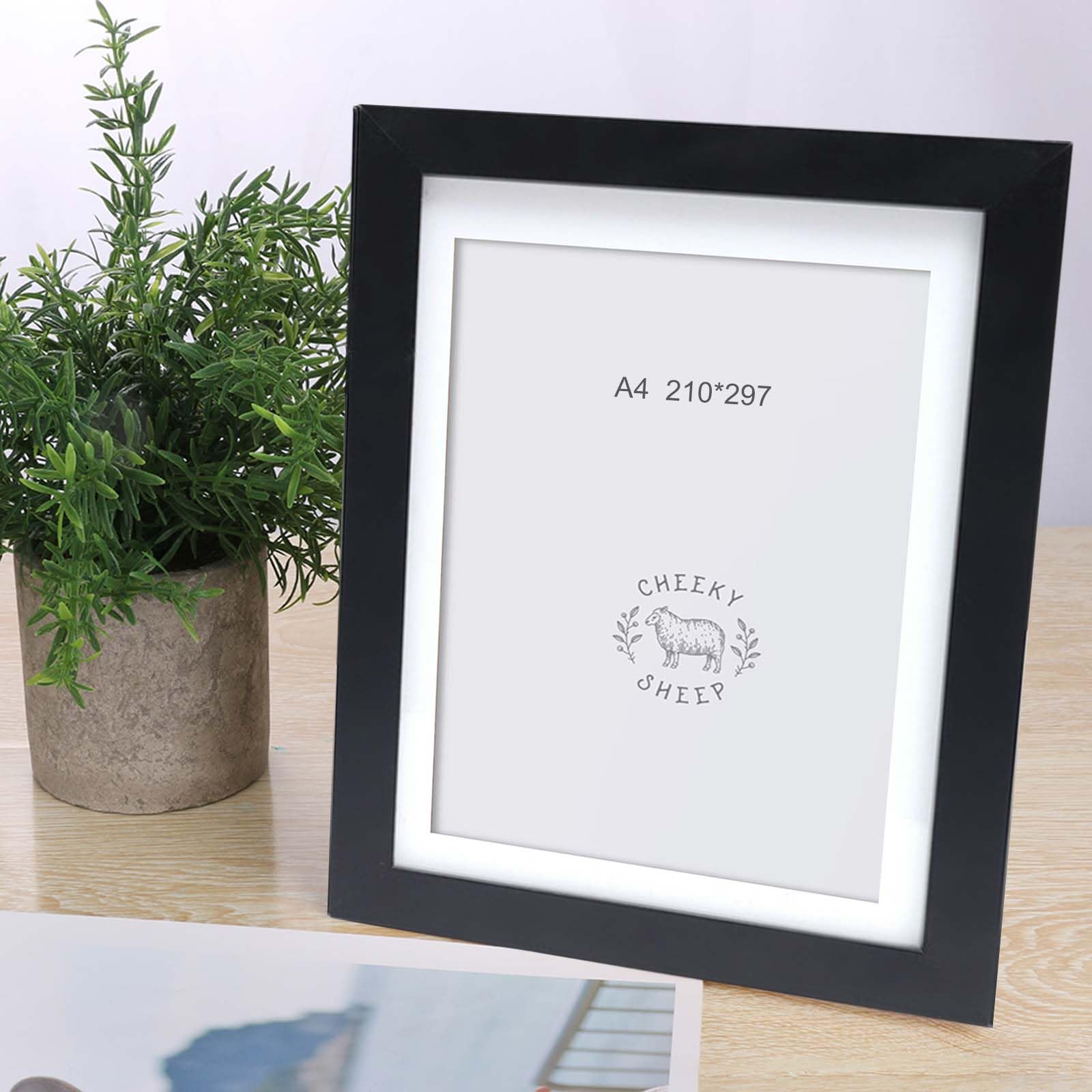 A4 Poster Frames A3 Black Solid Wood Picture Frame With White Mount To