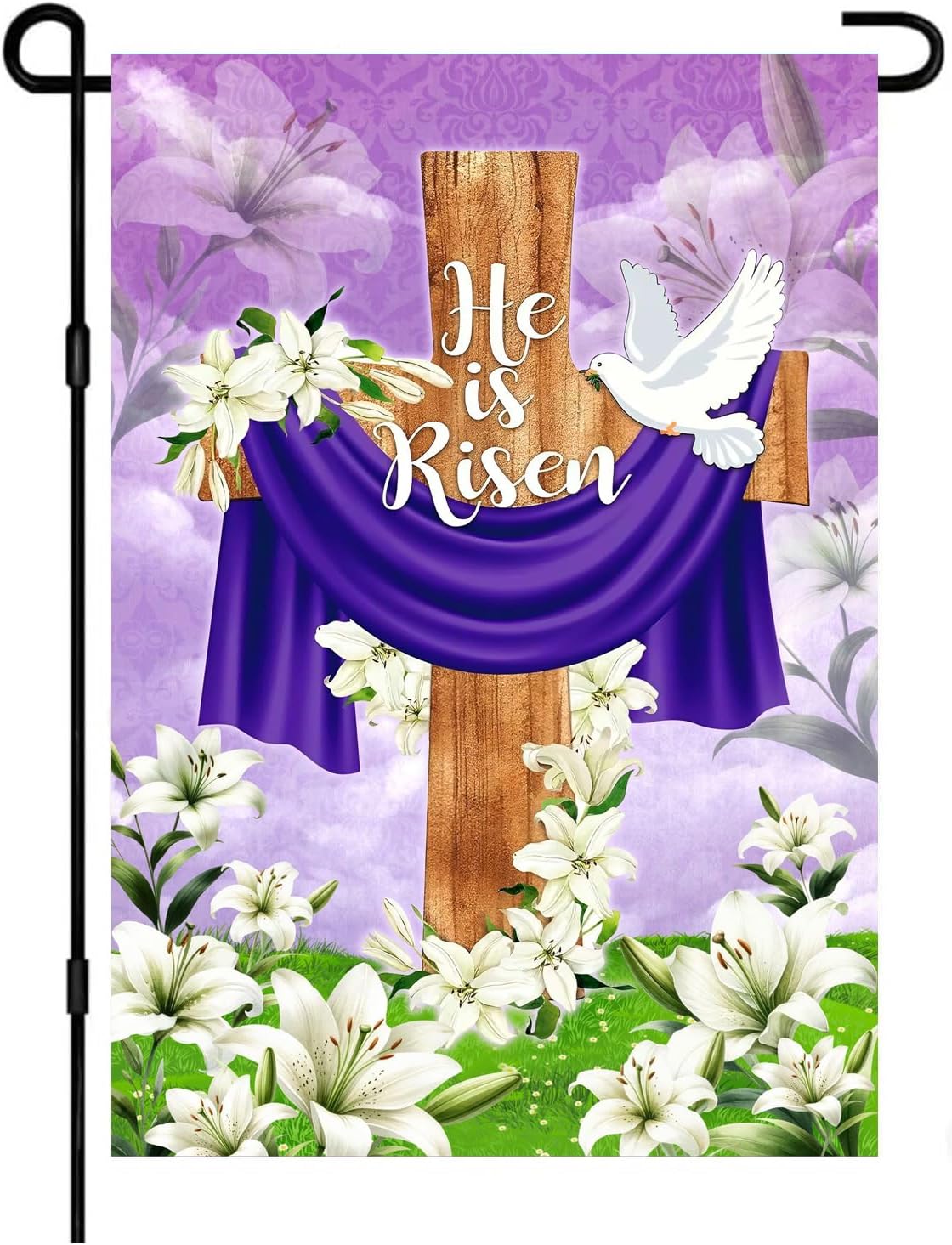 Amazon.com : HAONEFECT Easter Garden Flag, He Is Risen Garden Flag ...