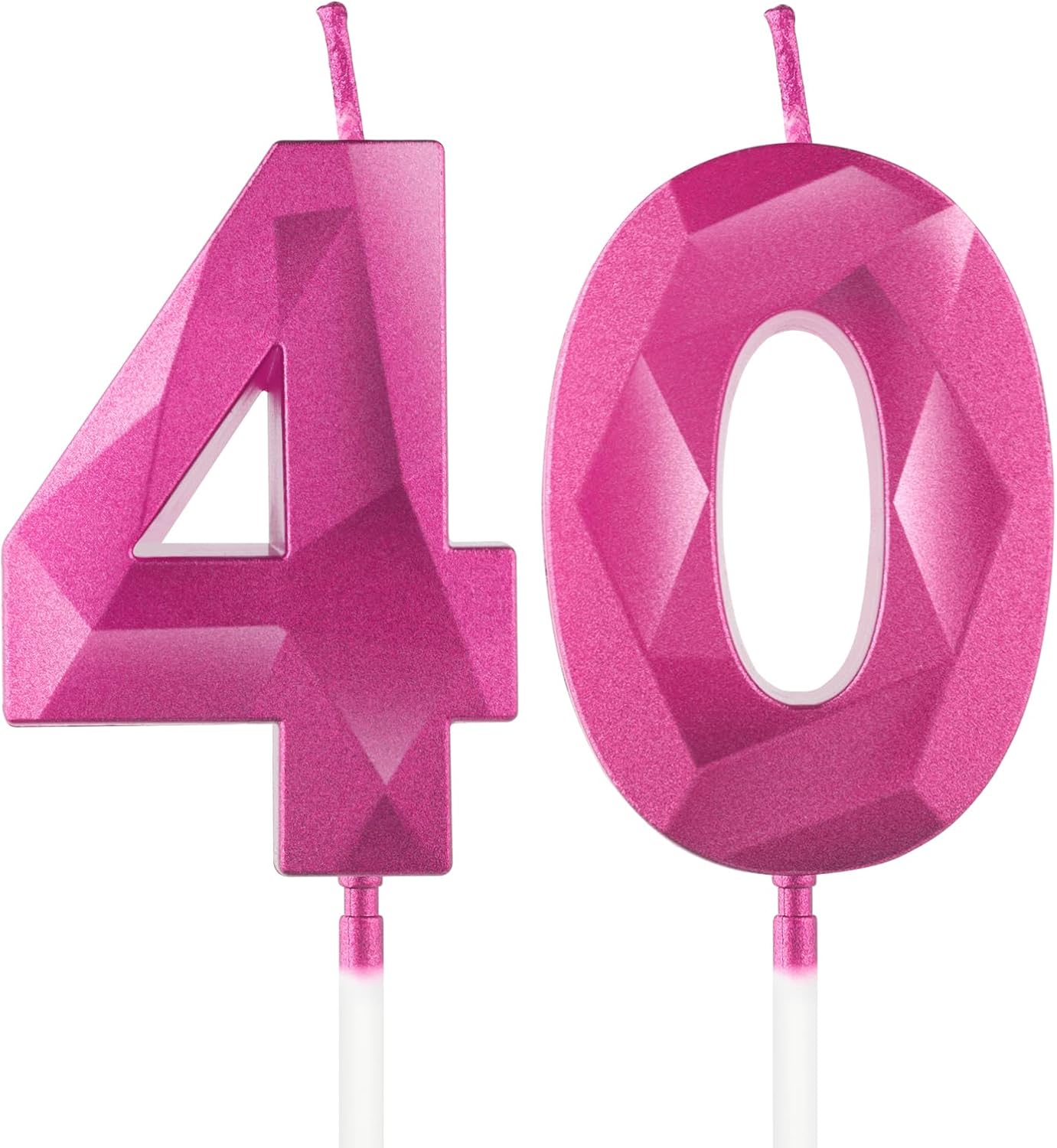 Amazon.com: Number 40 Candles,40th Birthday Candles,Rose Happy Birthday ...