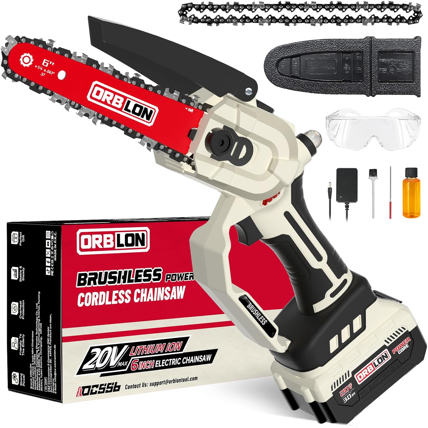 Sierra eléctrica mini recargable ORBLON de 6 pulgadas, compatible con ...