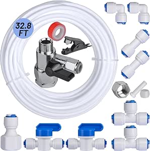 Amazon.com: 32.8ft Refrigerator Water Line Kit Connection, 1/4 ...