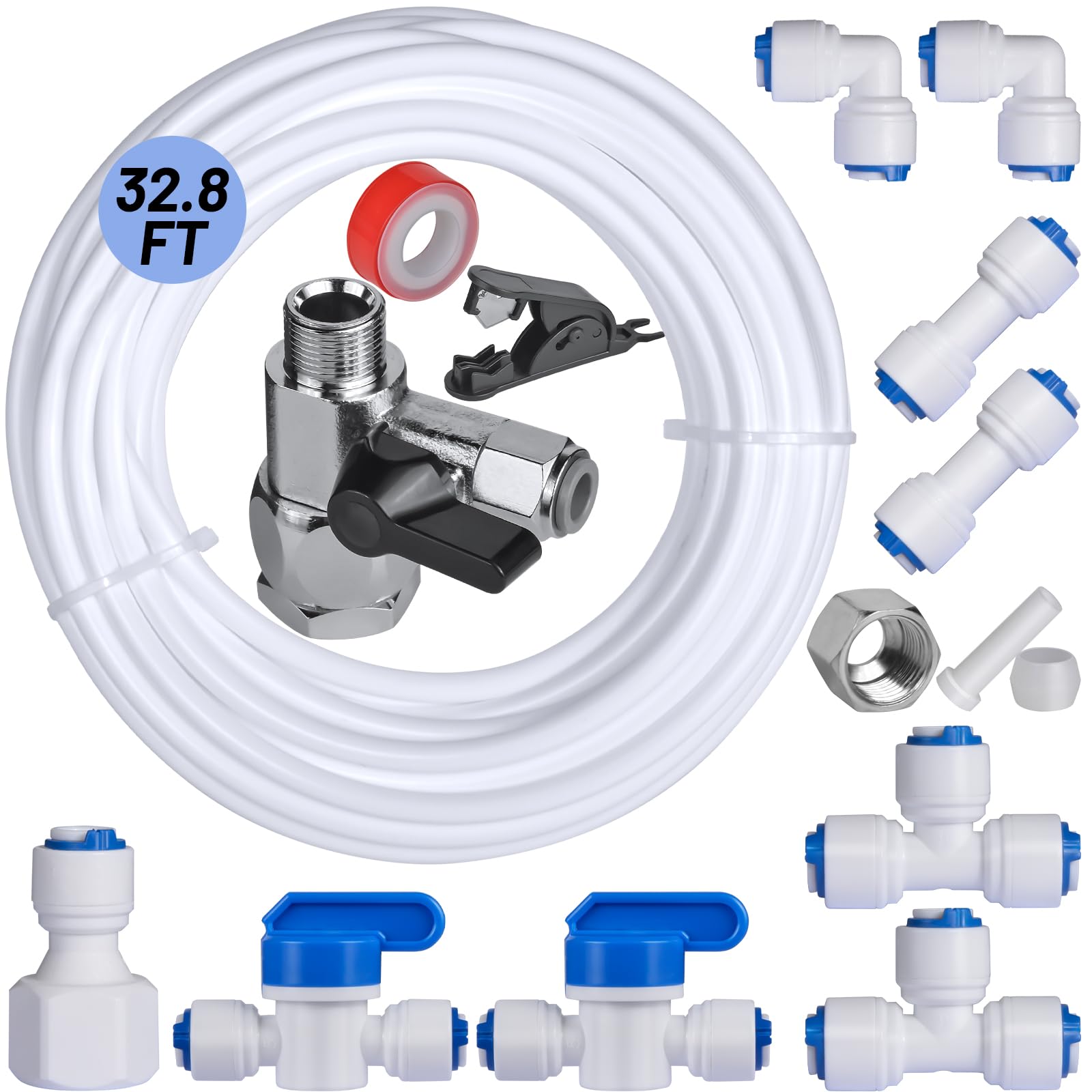 Refrigerator Water Line Quick Connect Fittings EcoPure 5 Year In Line