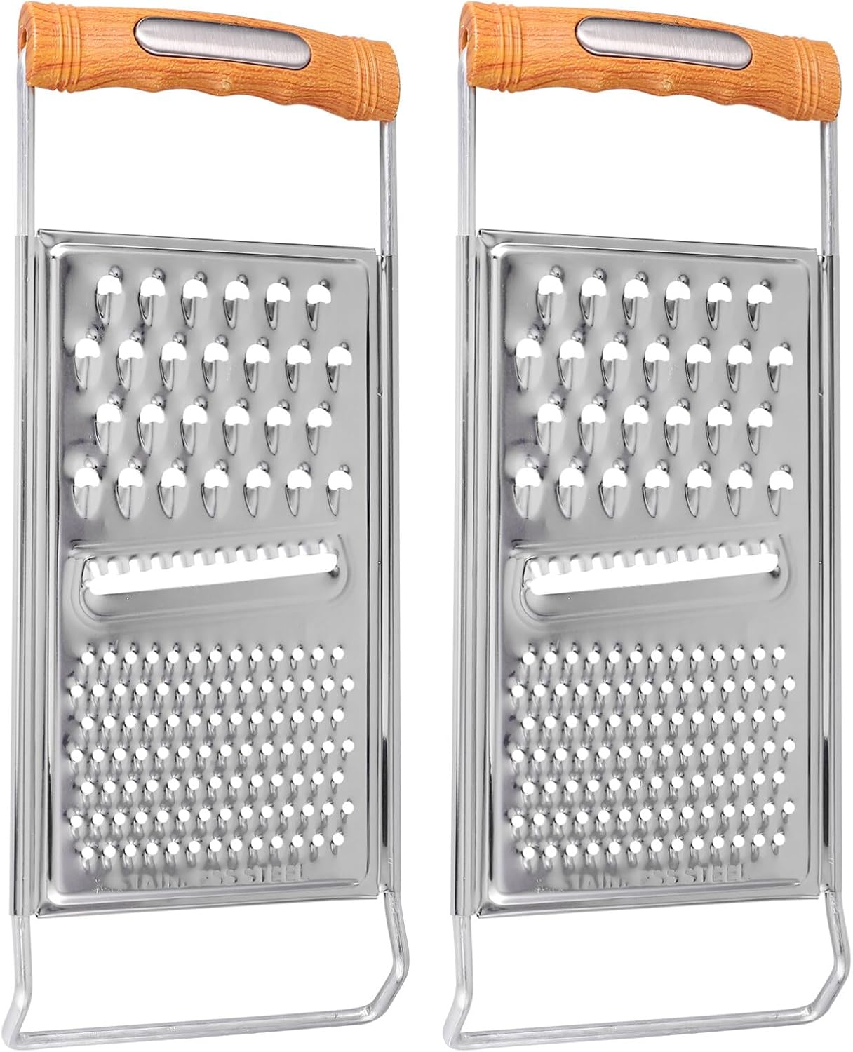 Amazon.com: Cheese Grater 3 in 1 Mandoline Slicer 2pcs Stainless Steel ...