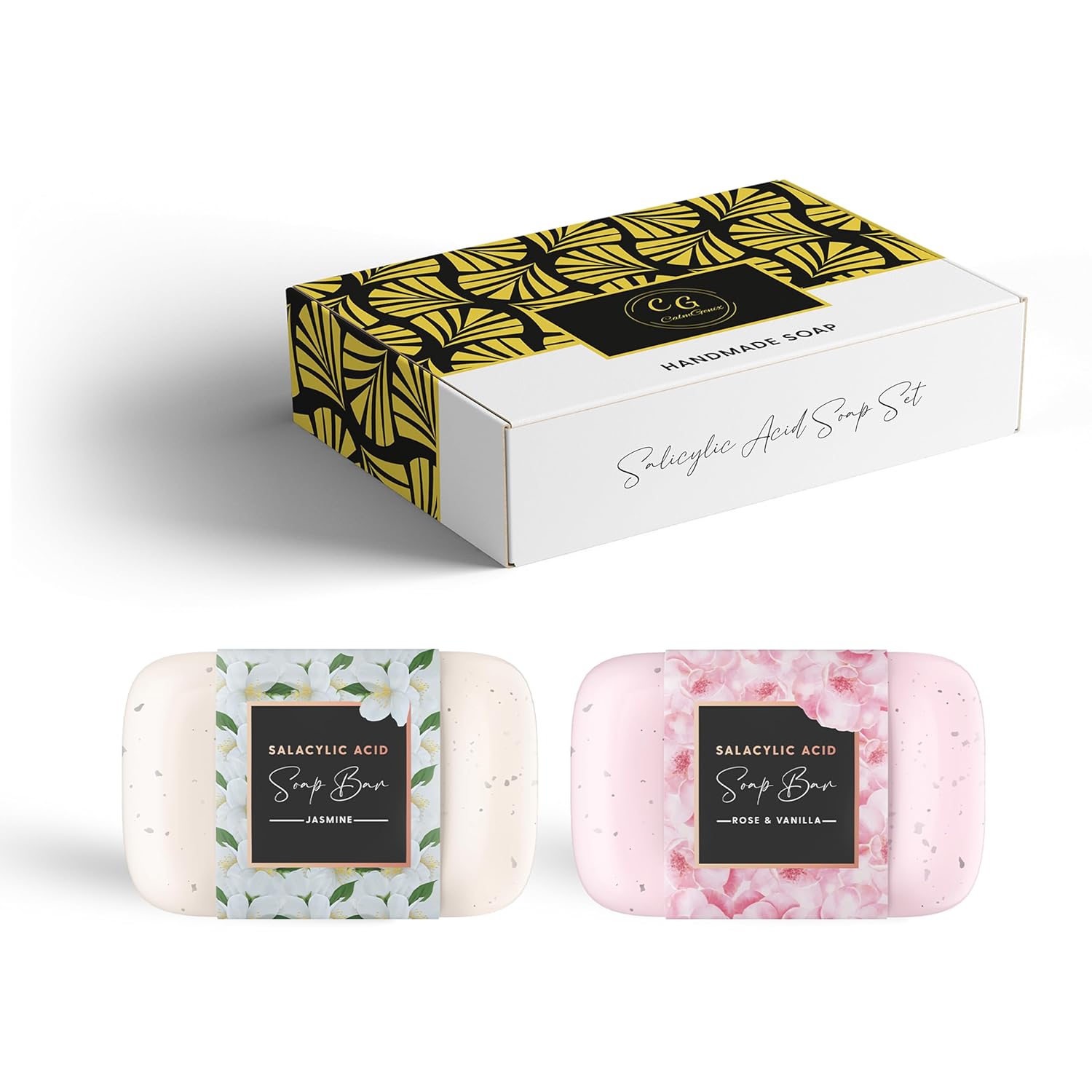 Amazon.com : Salicylic Acid Soap Bar - Pack of 2 - Jasmine & Rose ...