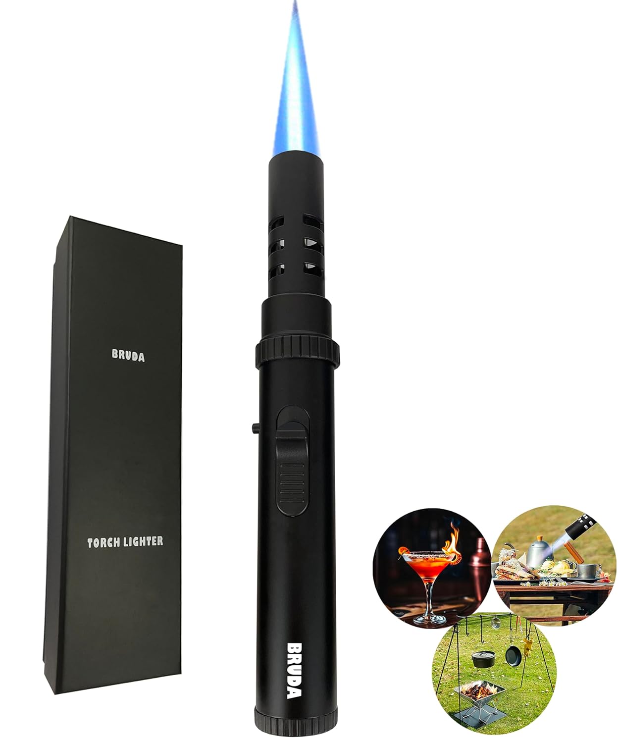 Camping torch lighter,Food butane gas refillable igniter,with ...