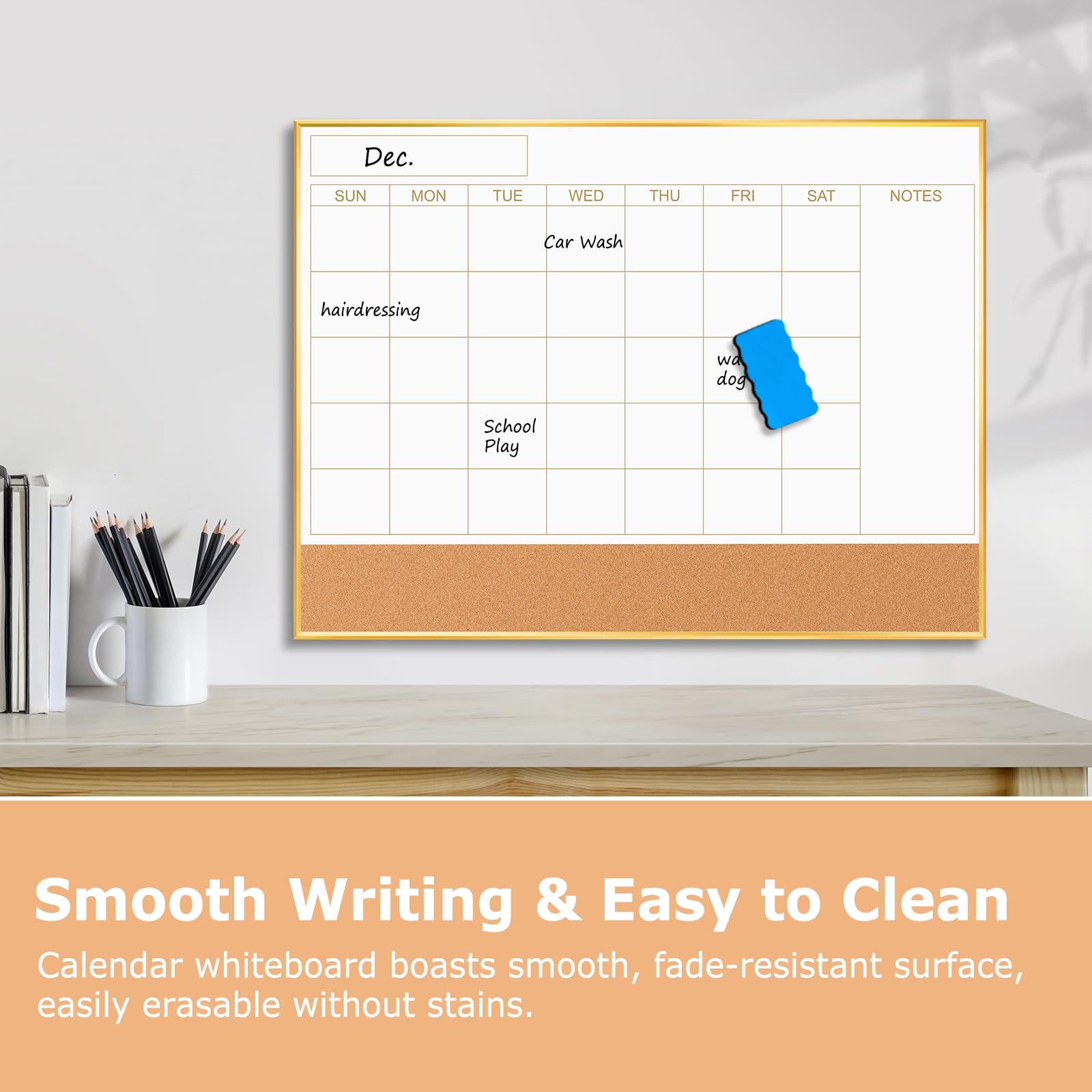 Snapklik.com : QUEENLINK Magnetic Dry Erase Calendar Board For Wall ...