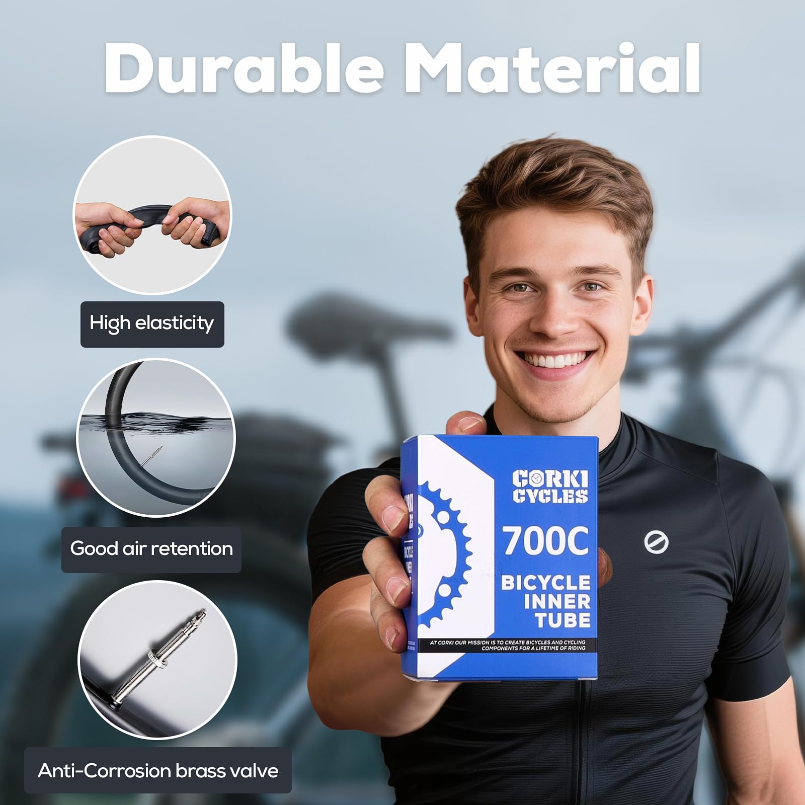 Snapklik.com : Corki Cycles 700 C Bike Tire Inner Tube 700x28c 700x30c ...