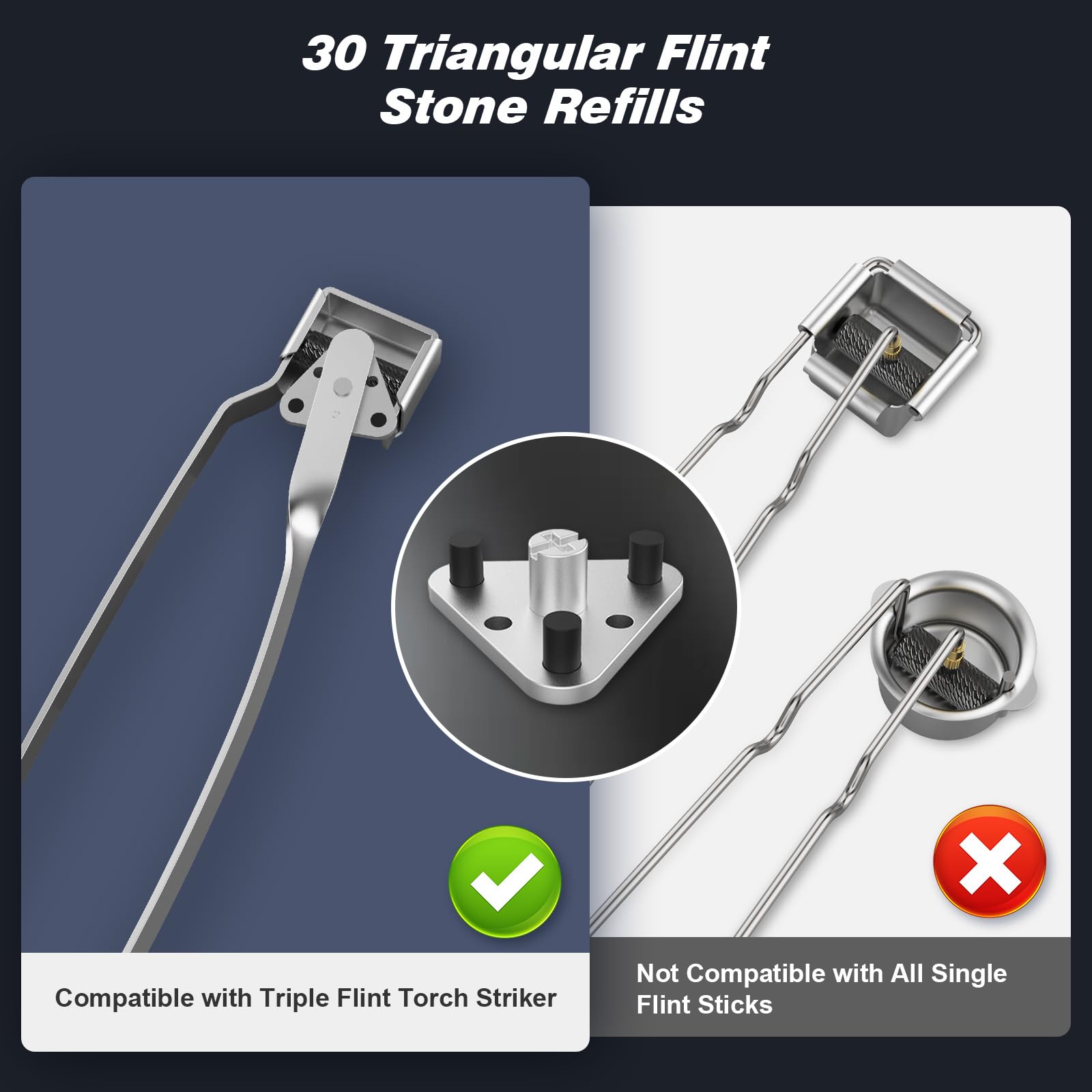 Snapklik.com : 10PCS Set Of 30 Triple Flints For Triple Flint Torch ...