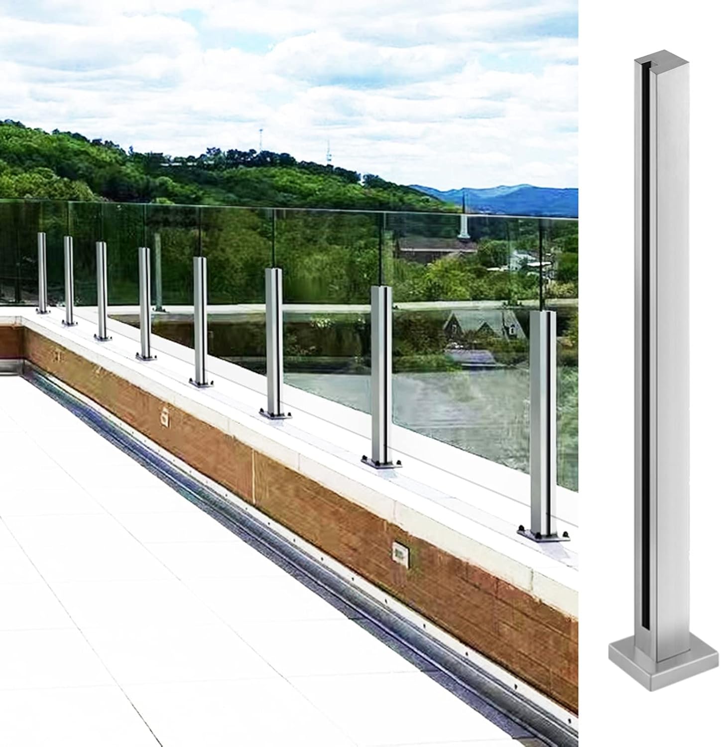 Amazon.com: ERRULAN Glass Railing Post Glass Balustrade Railing Post ...