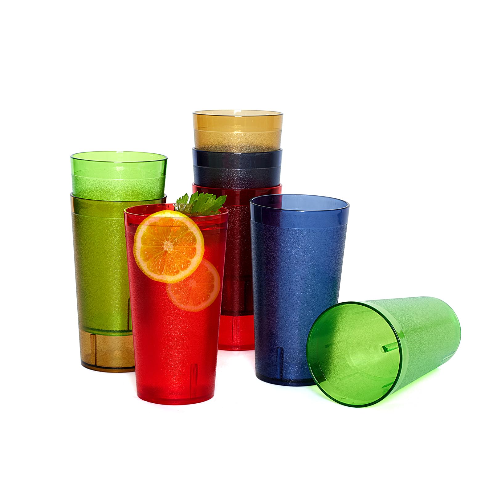 Amazon.com | Plastic Cups Reusable, Plastic Tumblers Drinking Glasses ...