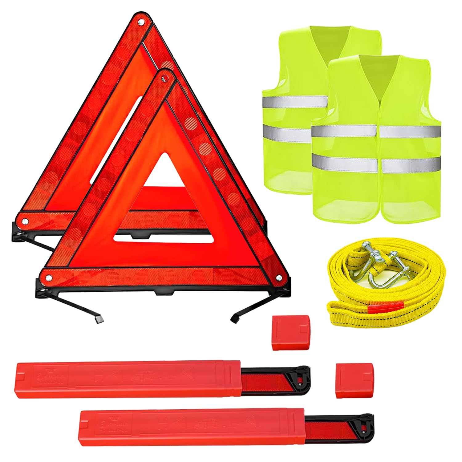 Warning Triangles for Cars,2 Pcs Car Emergency Warning Triangle and 2 ...