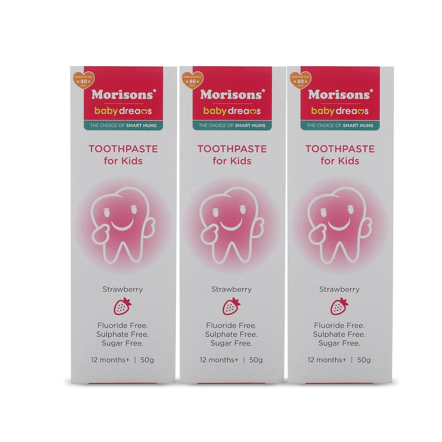 Morisons Baby Dreams Kids Strawberry Flavour Toothpaste 50 gm (Pack of ...