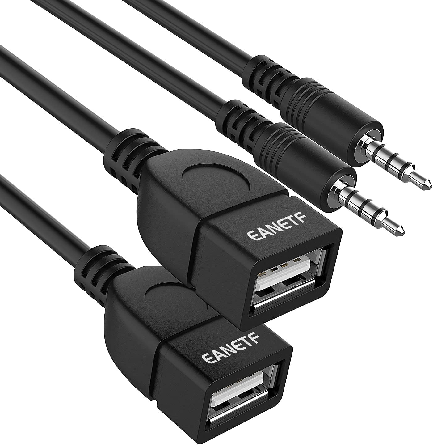 Amazon.com: Eanetf USB to Aux Audio Adapter, 2PCS 3.5mm Male to USB ...