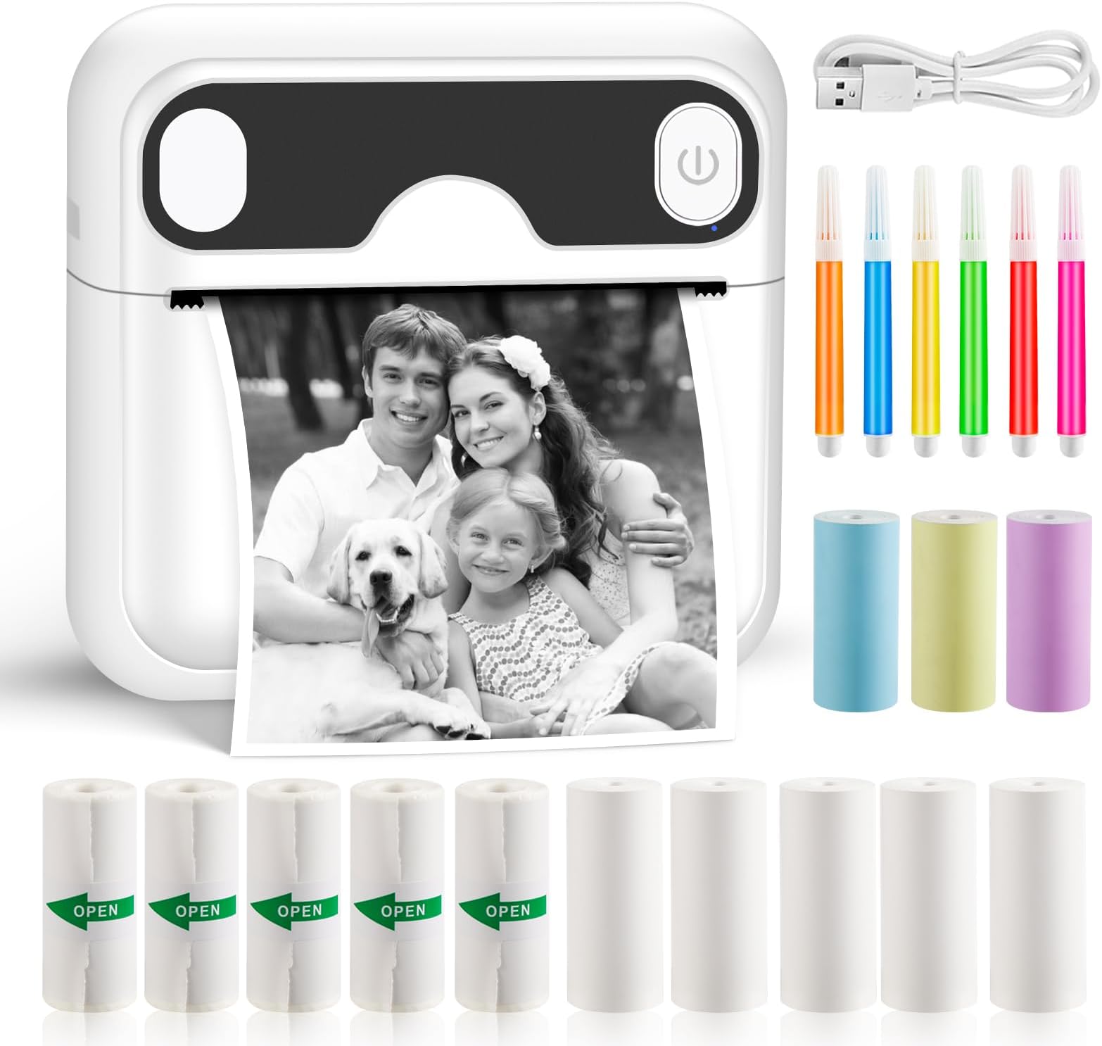 GuKKK Imprimante Photo Portable, Mini Imprimante Photo Instantané sans ...