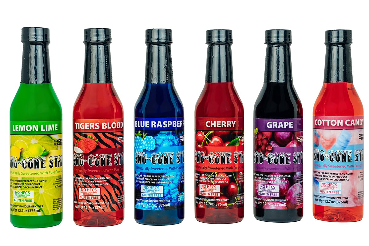 Amazon.com: 12.7oz Pure Cane Sugar Sno-Cone Syrup-Contains No High ...