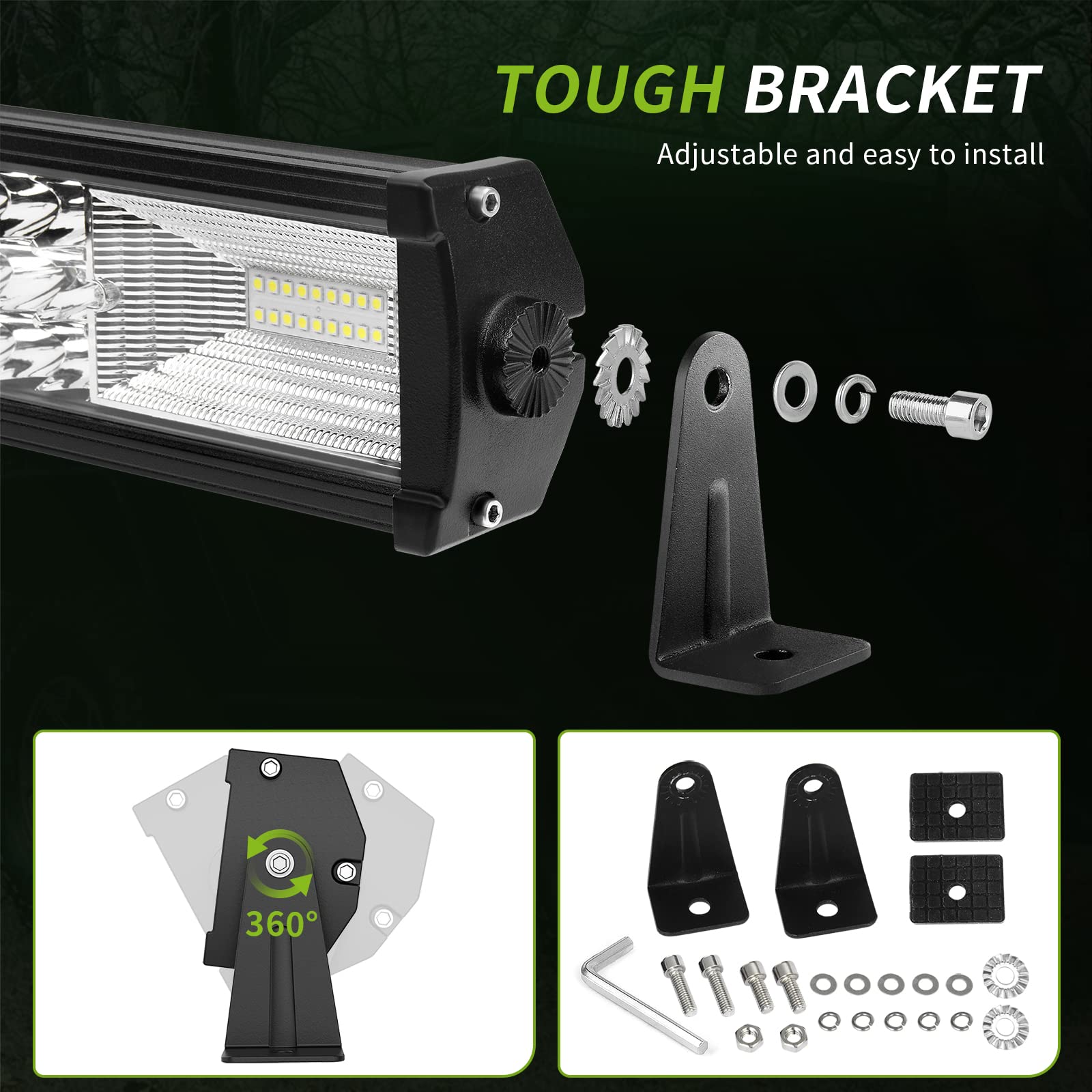 AUTOSAVER88 22 Inch LED Light Bar Triple Row Flood Spot Combo Beam 270W ...