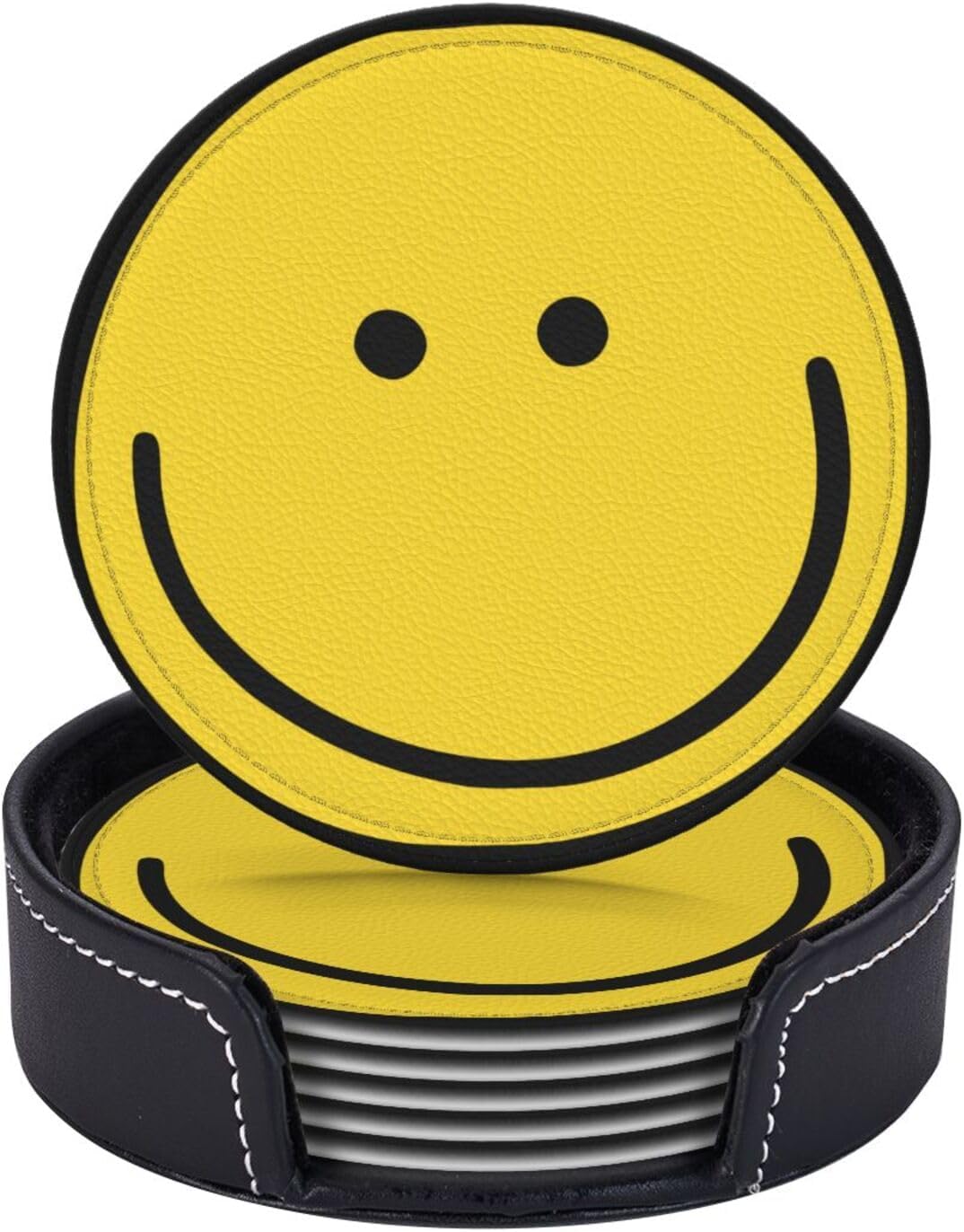 Amazon.com: Smiley Face Coasters Set 6 for Drinks Happy Face Coasters ...