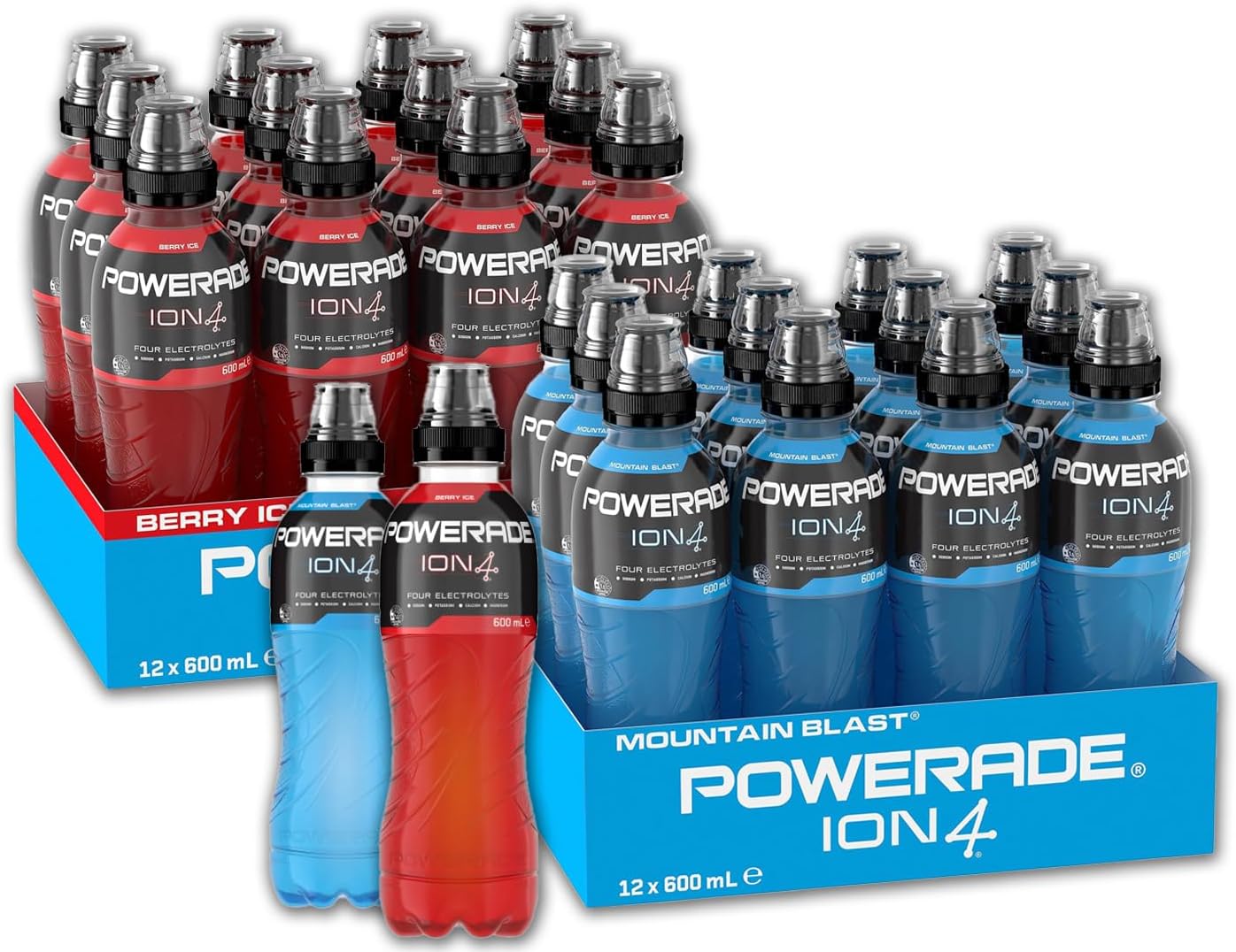 Powerade ION4 Bundle: Mountain Blast and Berry Ice Sports Drink ...