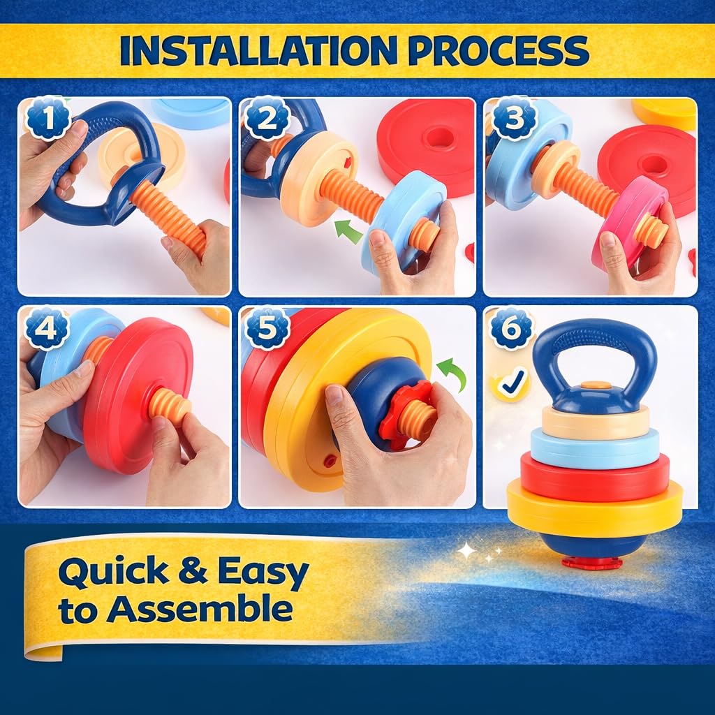 Snapklik.com : Kids Exercise Weight Set - 3-in-1 Adjustable Workout Toy ...