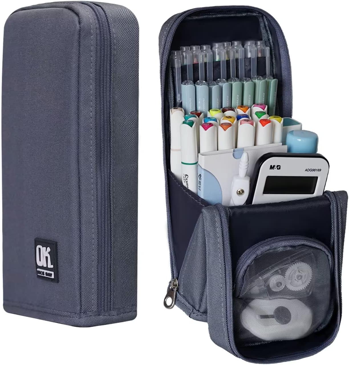 Amazon.com: OMNGE Big Capacity Pencil Case Standing Pencil Pen Case ...