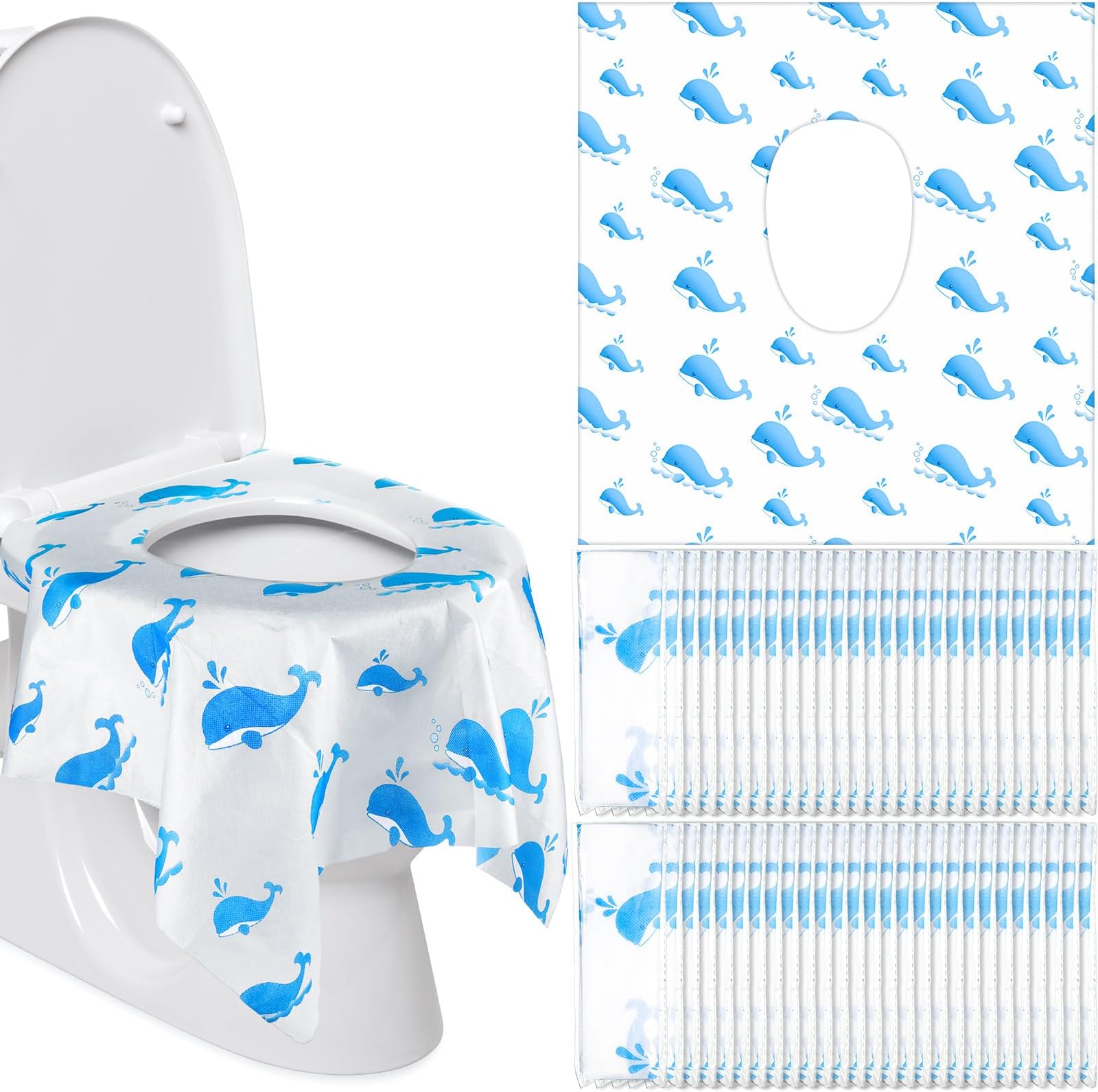 Amazon.com: 100 Pcs Toilet Seat Covers Disposable for Kids Toddler ...