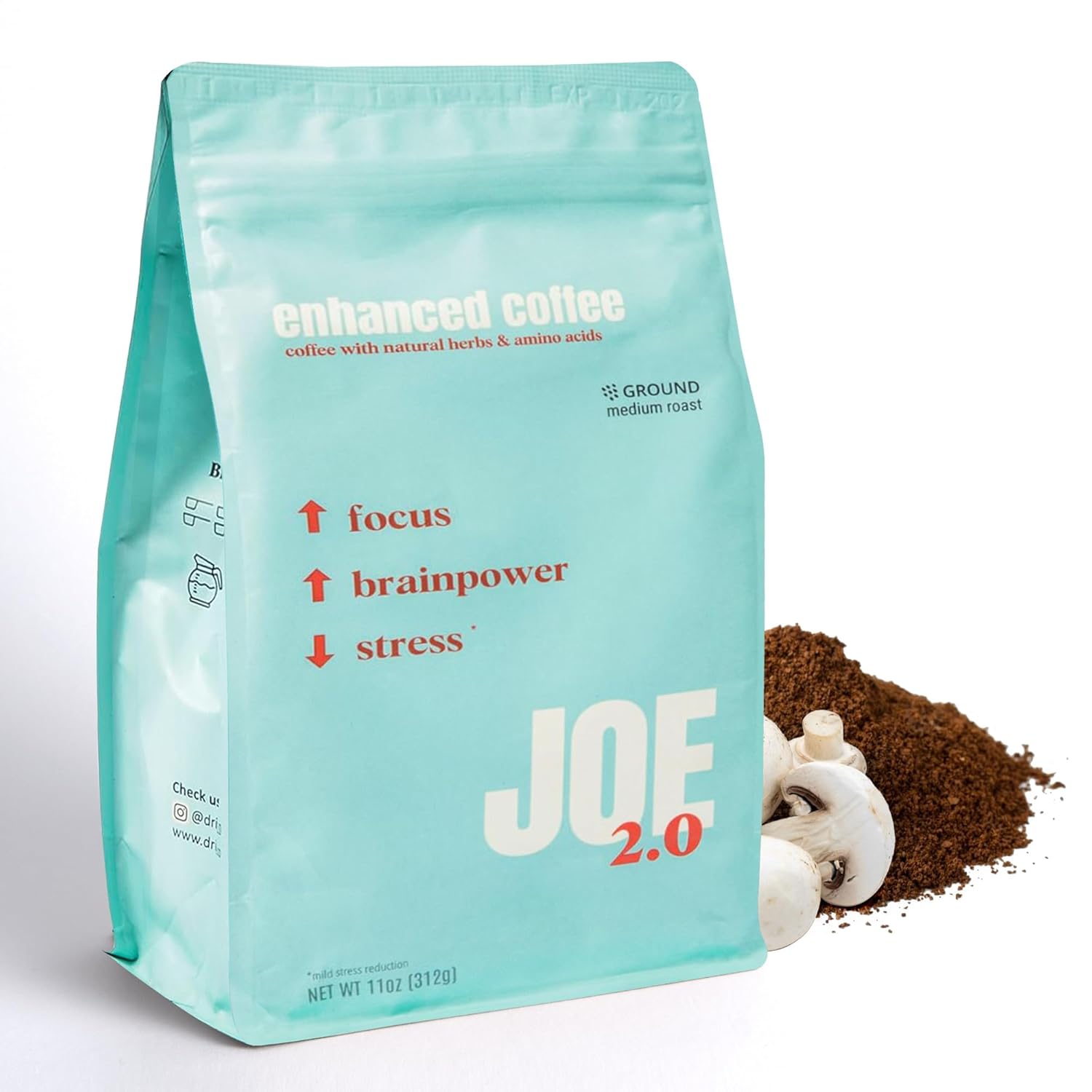 Amazon.com : Organic Mushroom Coffee - 11 oz Medium Roast Super Coffee ...