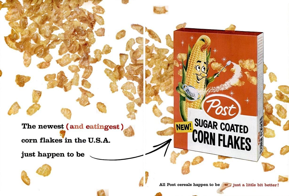Amazon.com: MAGAZINE PRINT AD 1959 POST SUGAR COATED CORN FLAKES * The ...