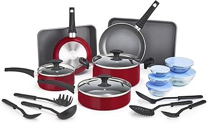 Amazon.com: BELLA Cookware Set with Glass Lids - Nonstick, PFOA Free ...