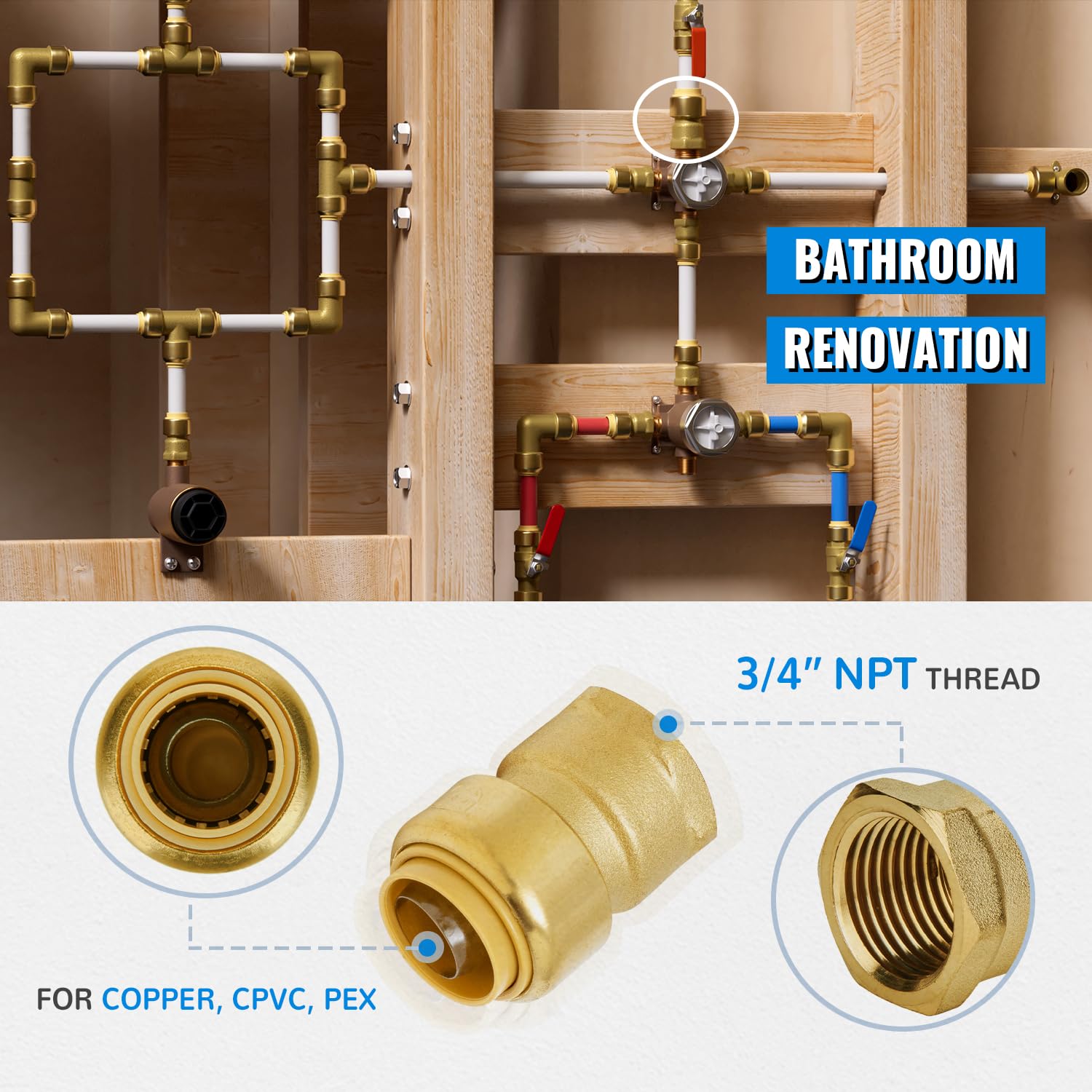 Snapklik.com : SUNGATOR 3/4 Inch Female Adapter Pushfit, 3/4 Inch FNPT ...