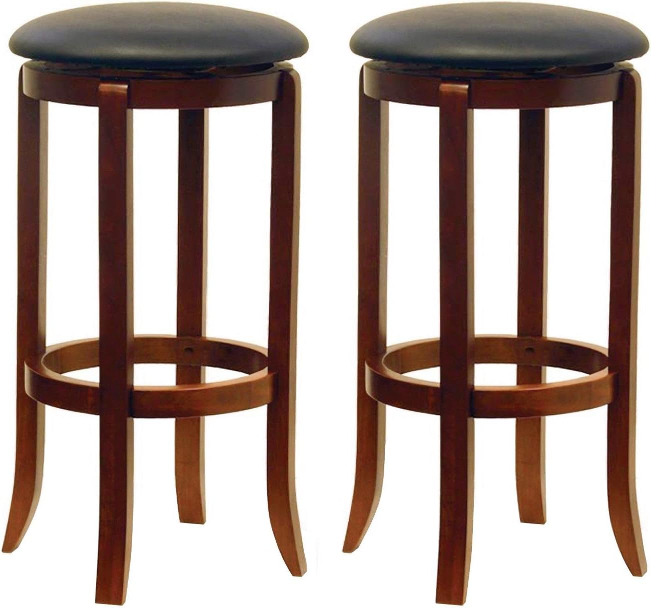 Amazon.com: Set of 2 Faux Leather Swivel 30" Stool, Assembled NoPart ...